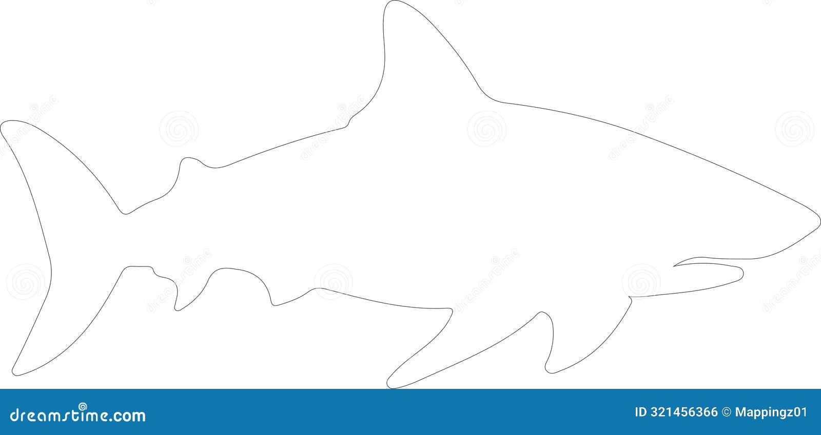 Bullshark Outline Silhouette Generative Ai Stock Vector - Illustration ...