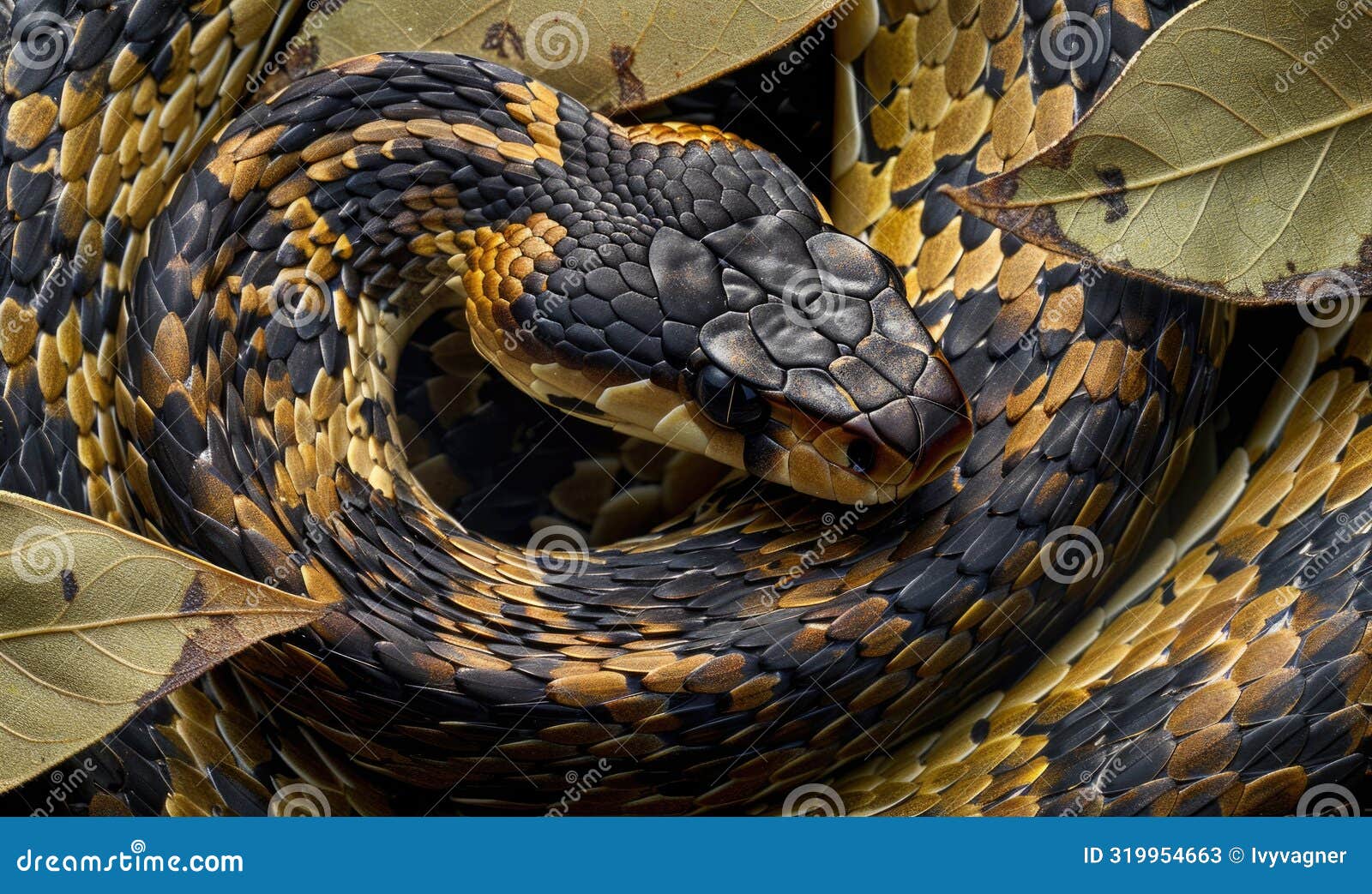 Bullsnake on willow leaves stock image. Image of snake - 319954663