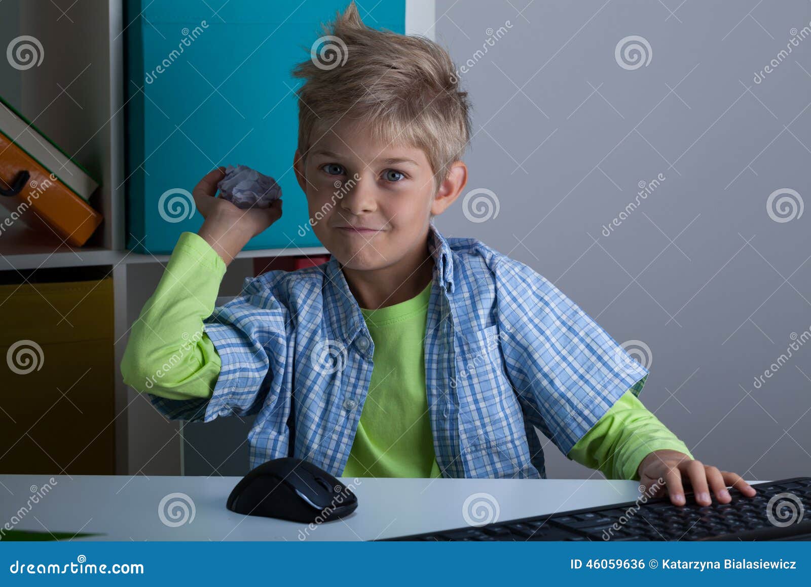 Bully boy in his room stock photo. Image of rest, desk - 46059636