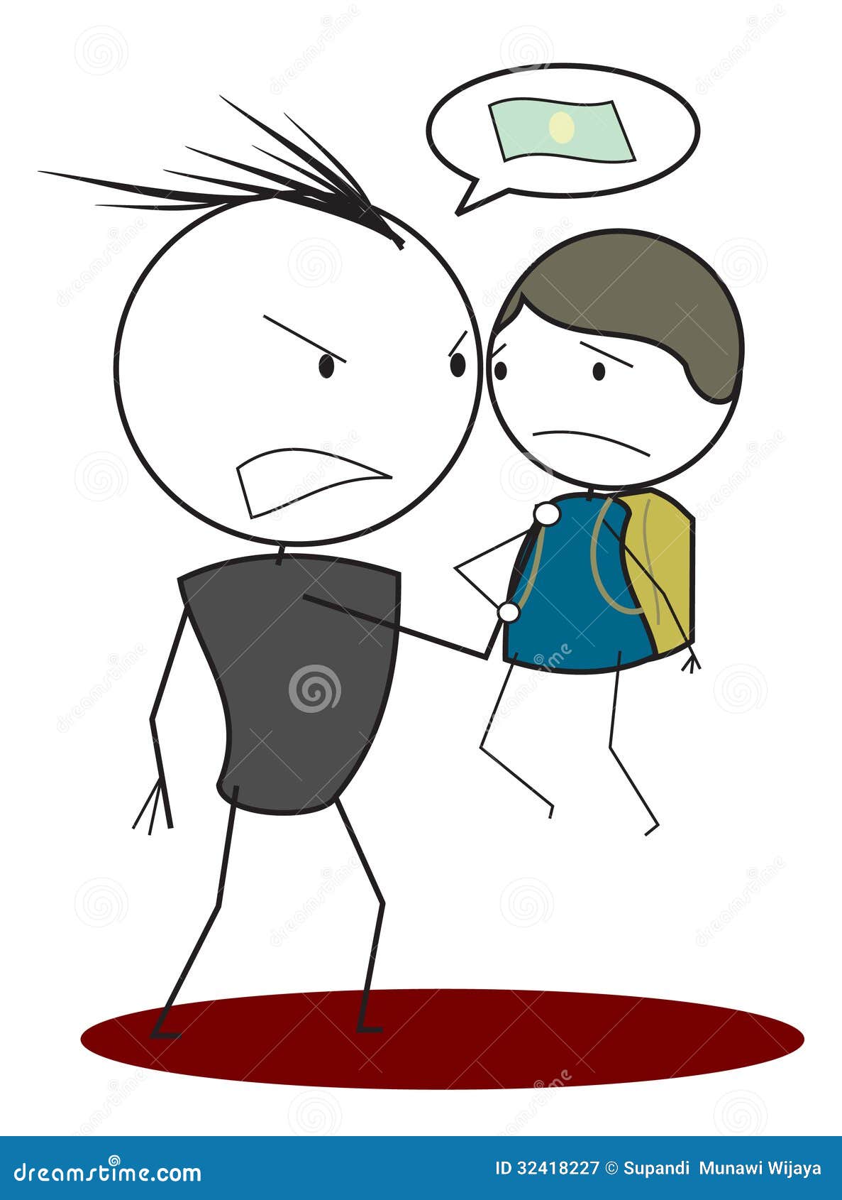 Bully Child. Cartoon Bad Kid Fight And Mock Crying Girl. Verbal And ...