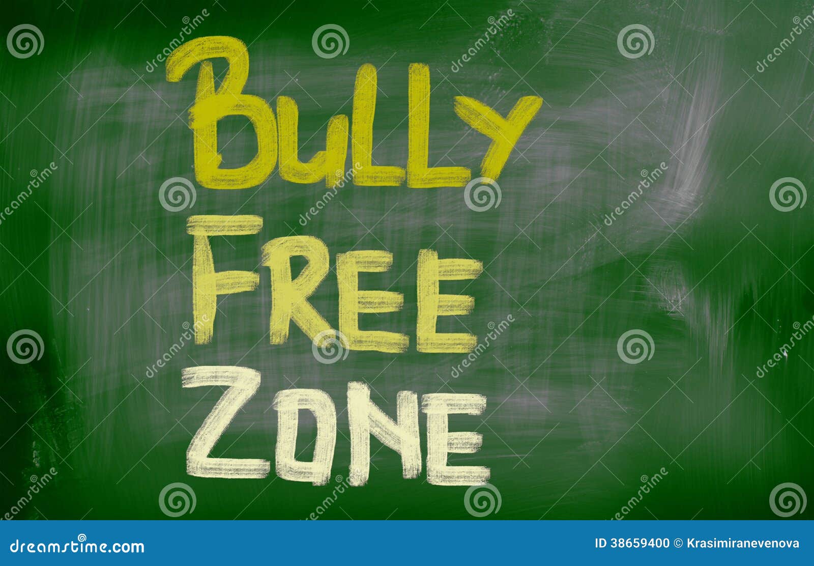 Bully Free Zone Concept stock photo. Image of blackboard - 38659400
