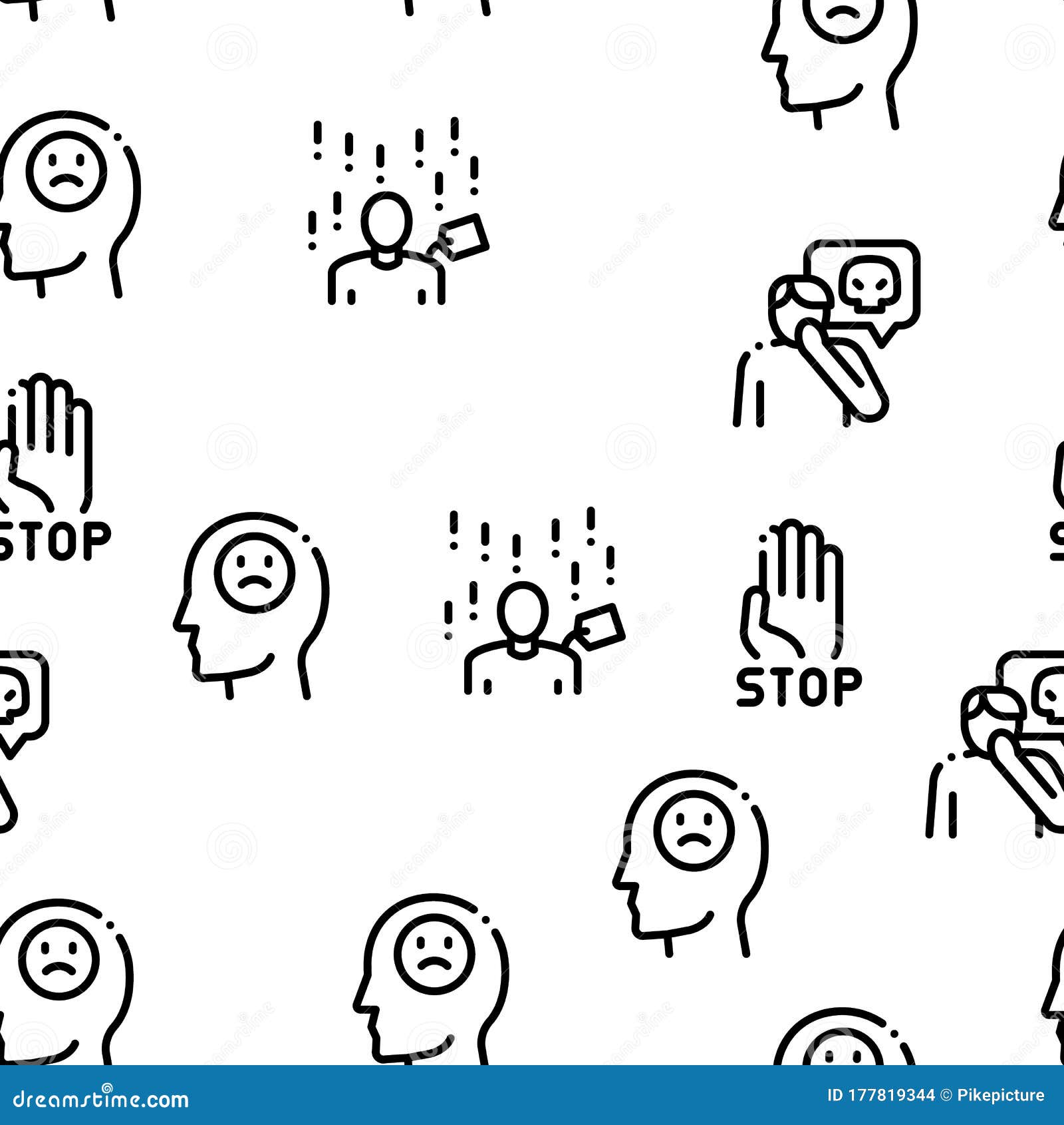 Bullying Aggression Seamless Pattern Vector Stock Vector - Illustration ...