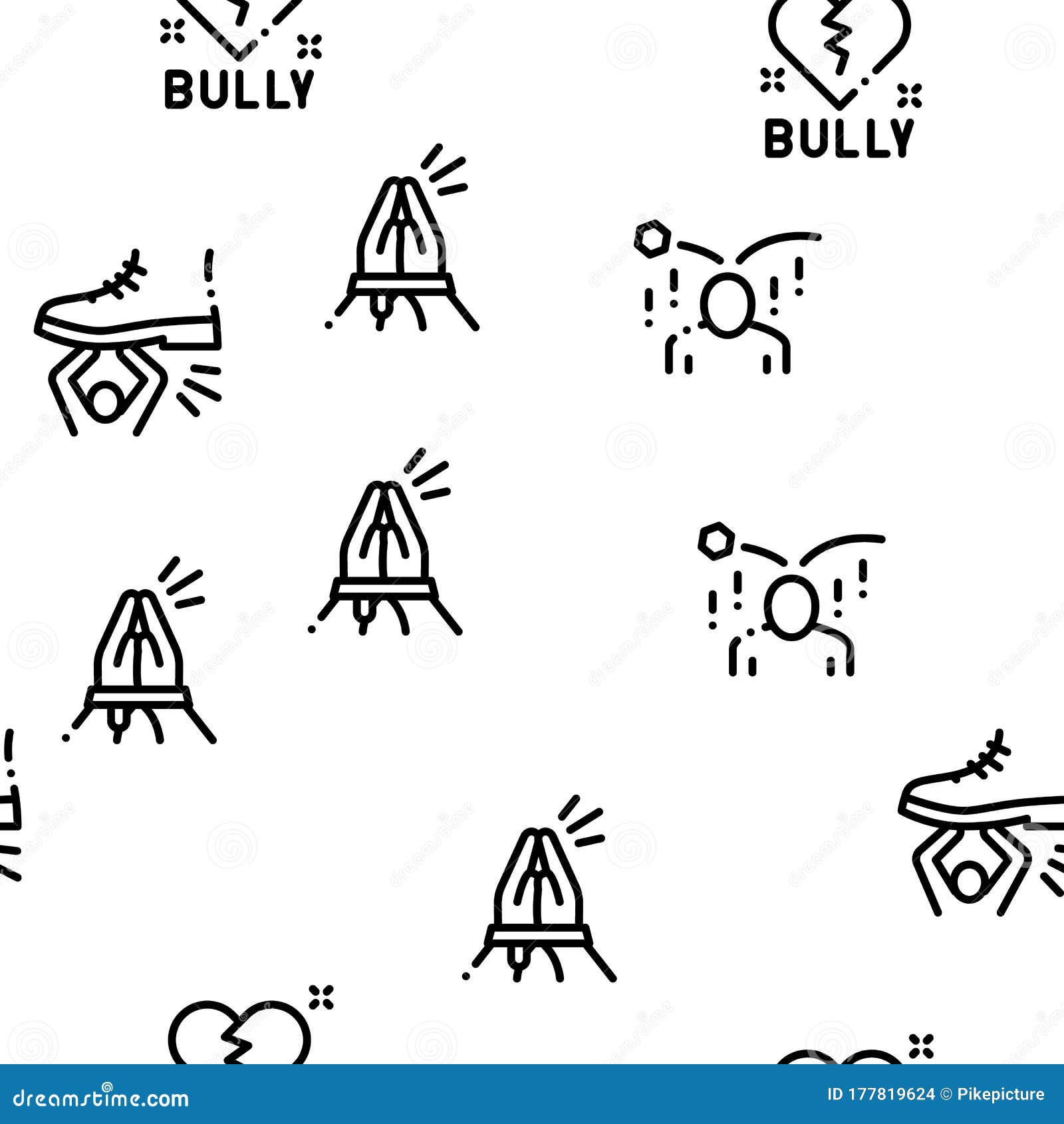 Bullying Aggression Seamless Pattern Vector Stock Vector - Illustration ...