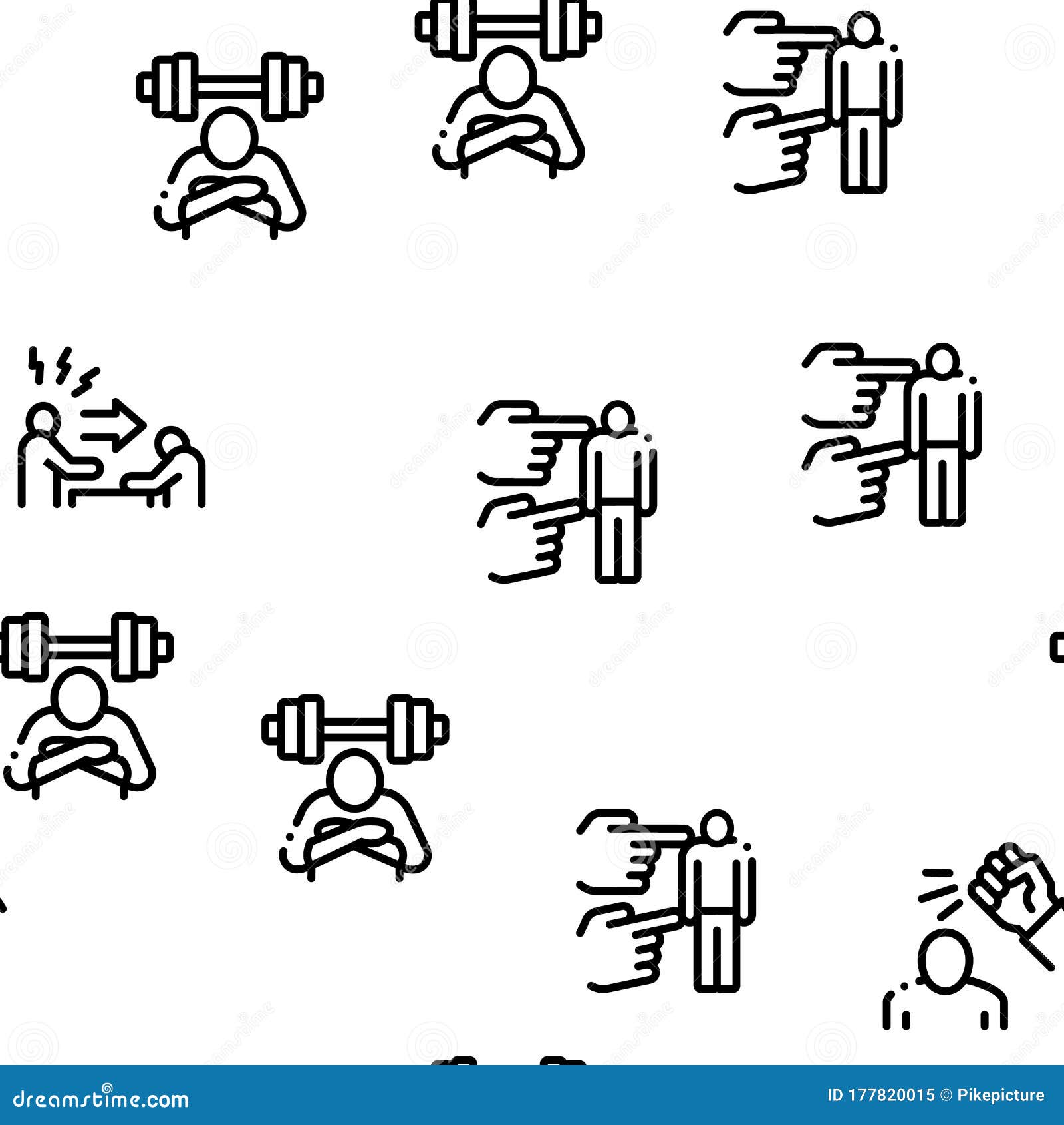 Aggression Pattern Seamless. Anger Background. Wrath Texture Cartoon ...