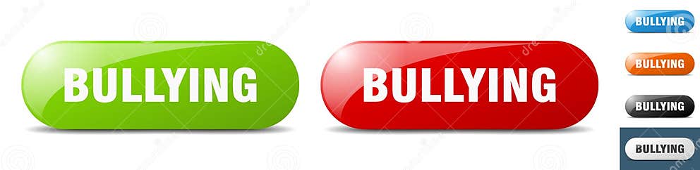 Bullying Button. Key. Sign. Push Button Set Stock Vector - Illustration ...