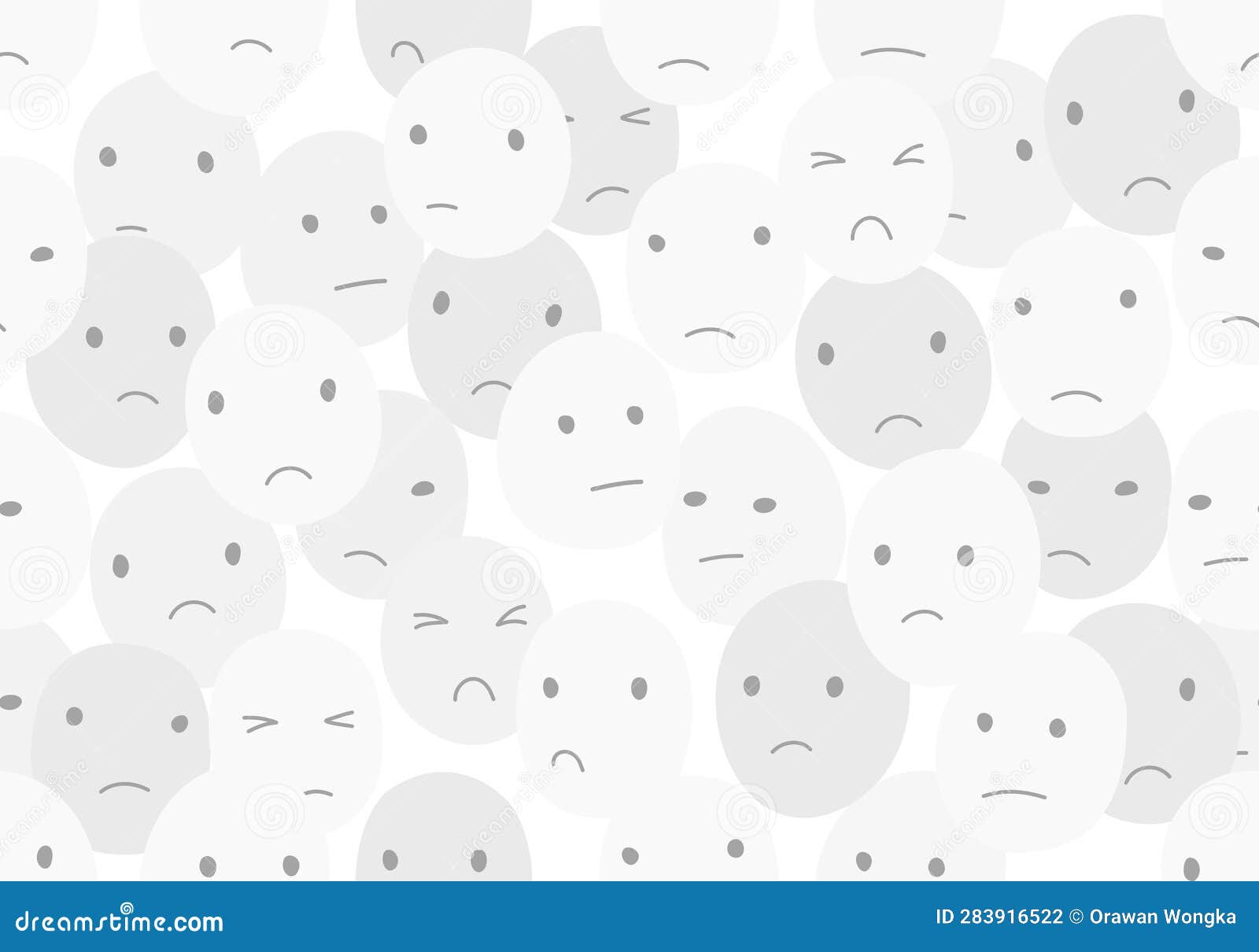 Bullying Faces Seamless Pattern on Gray and White Background Stock ...