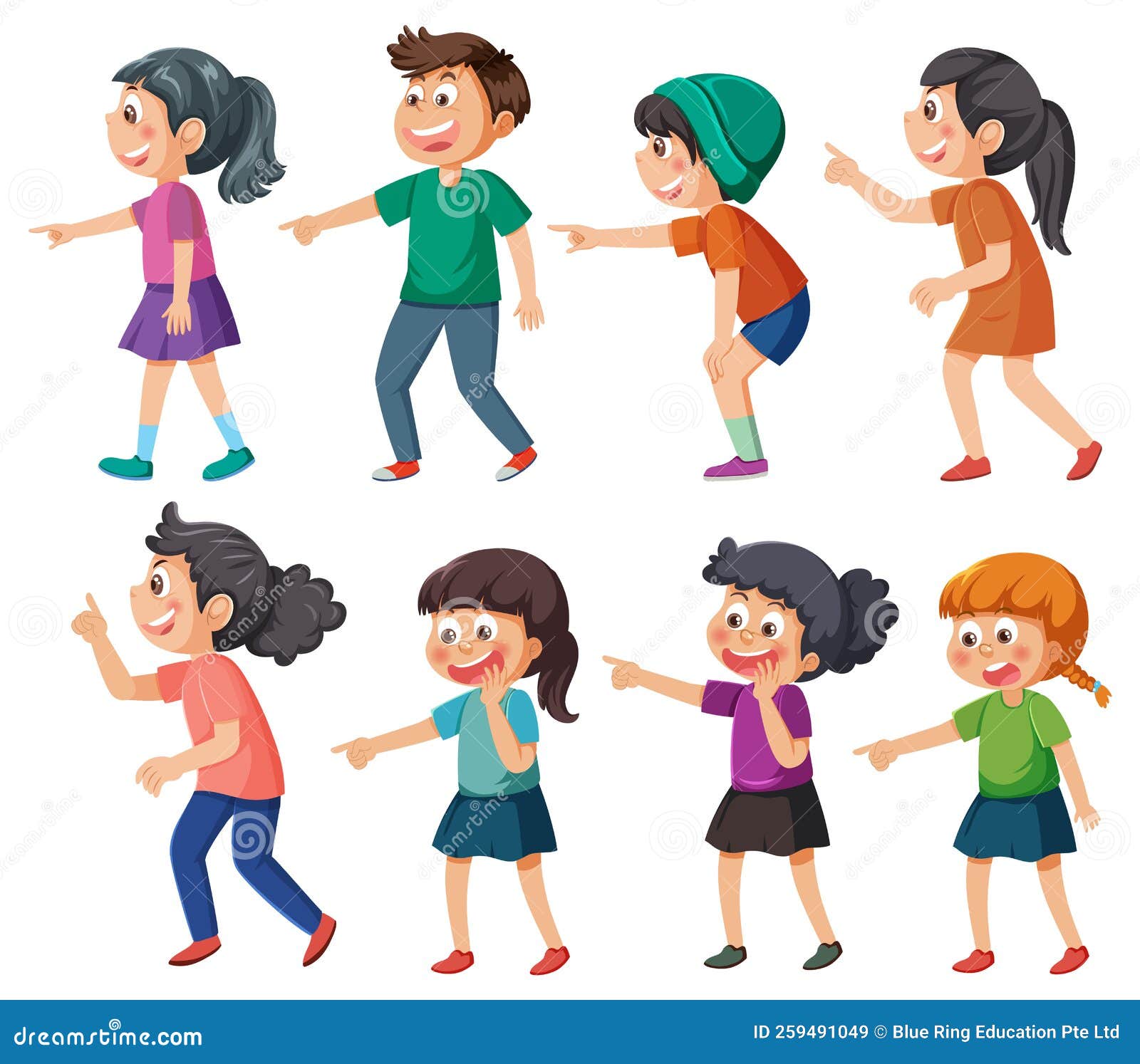 Bullying Kids Character Collection Stock Vector - Illustration of grief ...