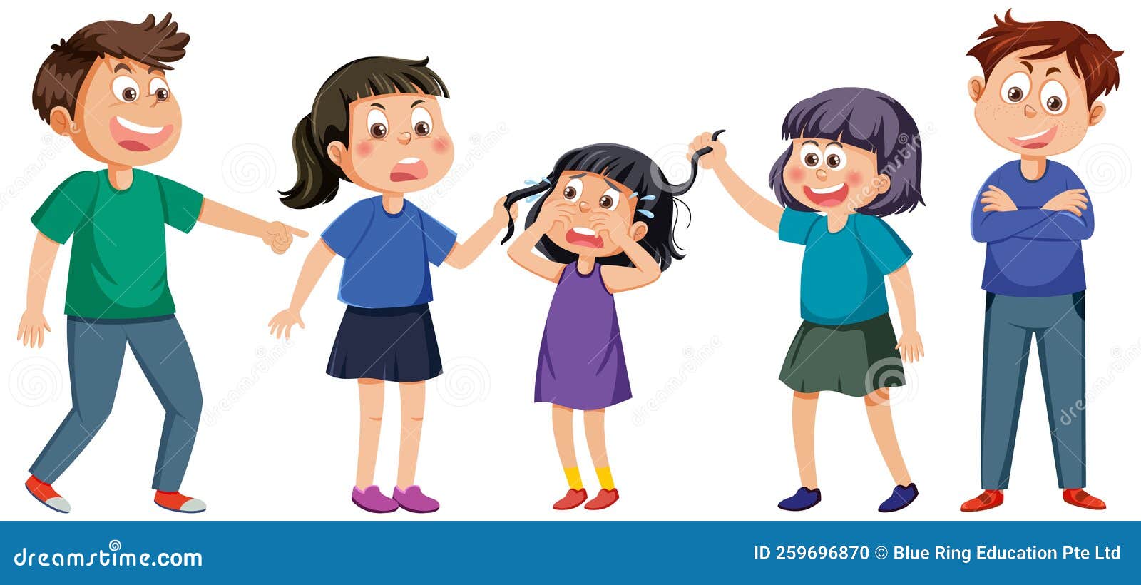 Bullying Kids Character Collection Vector Illustration | CartoonDealer ...