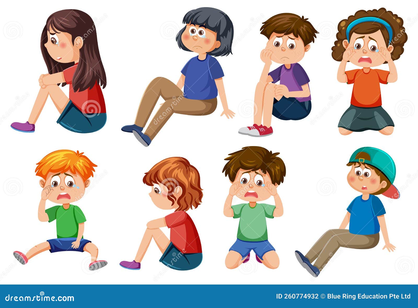 Bullying Kids Character Collection Stock Vector - Illustration of group ...