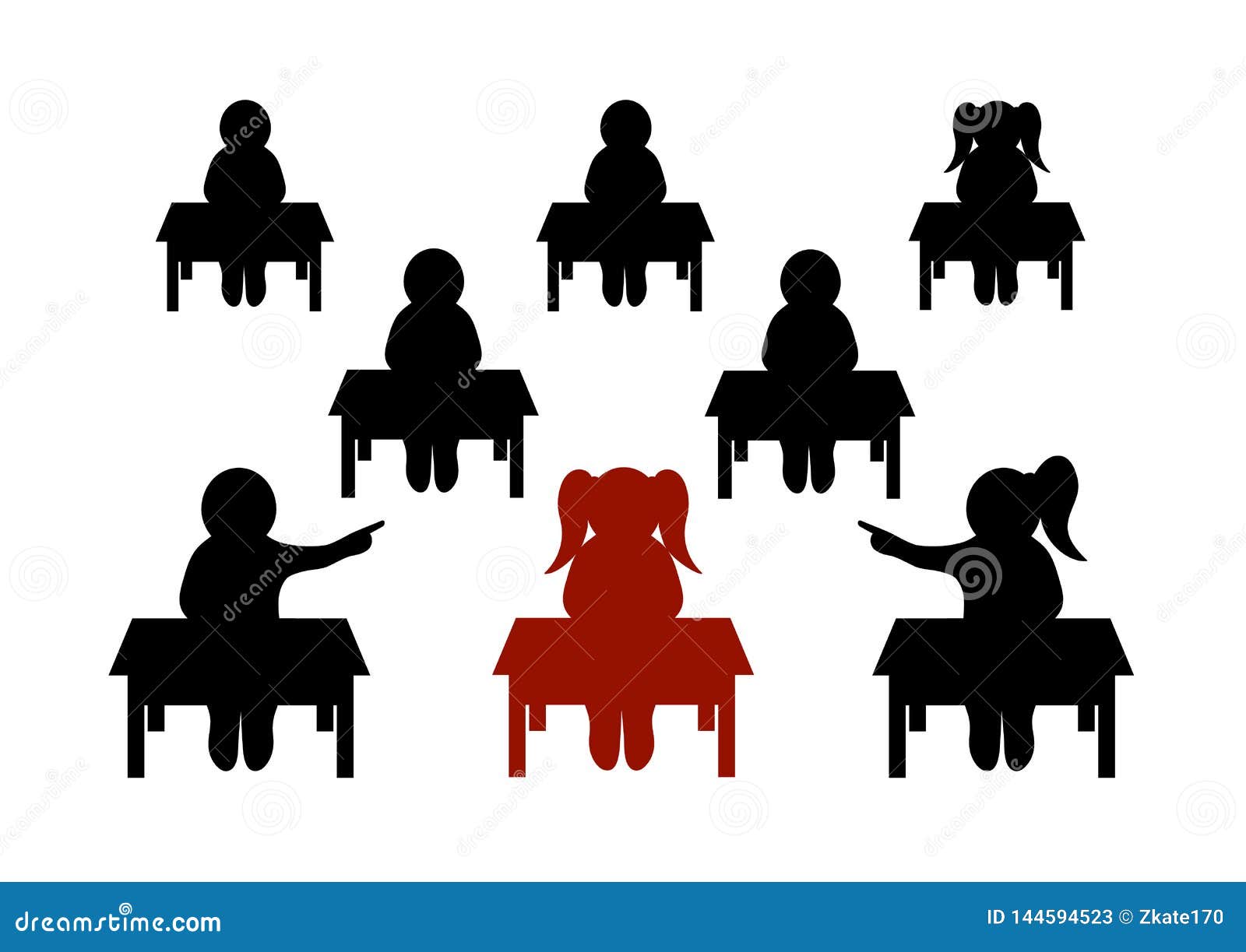 Bullying Schoolmate in School. Vector Illustration Stock Vector ...