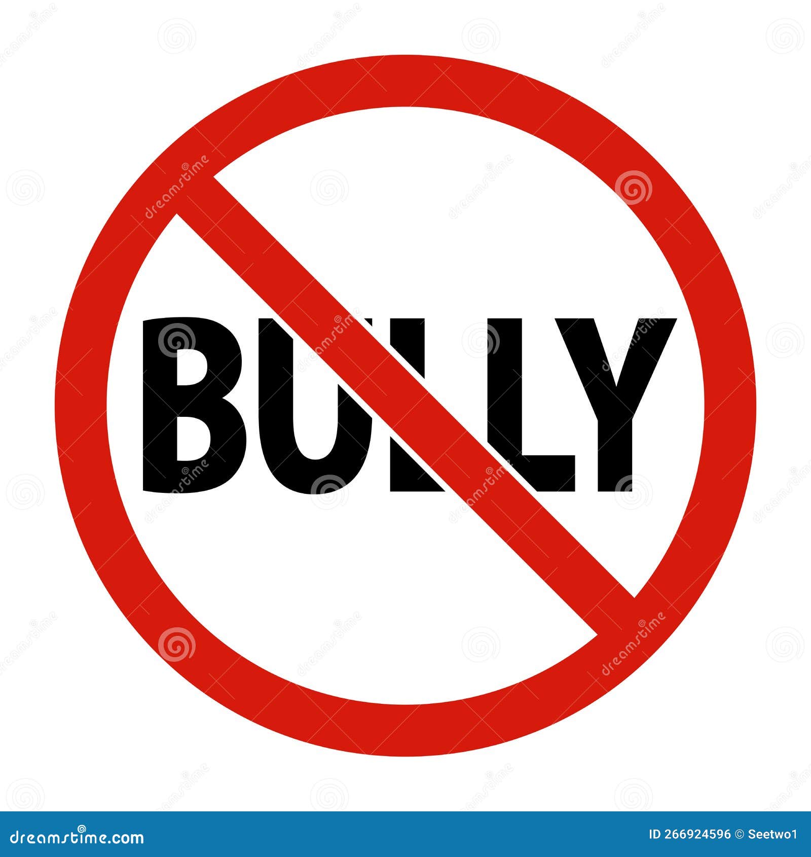 Bullying Sign, No Bully stock vector. Illustration of icon - 266924596