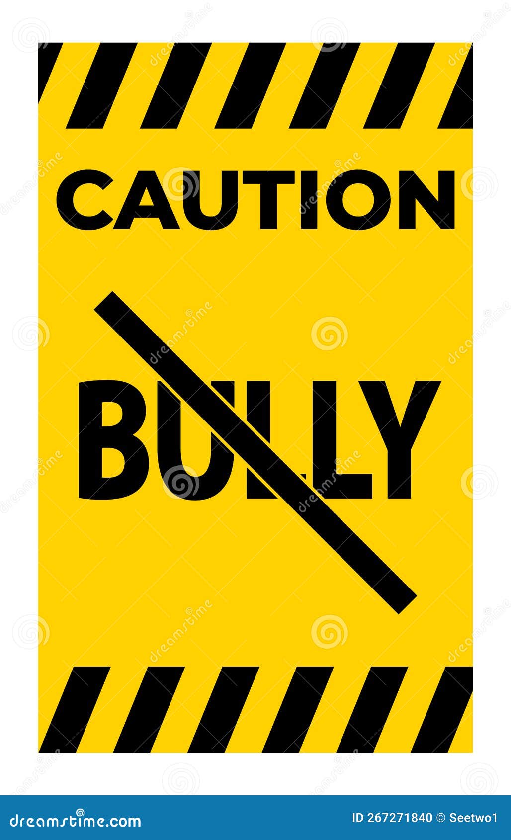 Bullying Sign, No Bully stock vector. Illustration of education - 267271840