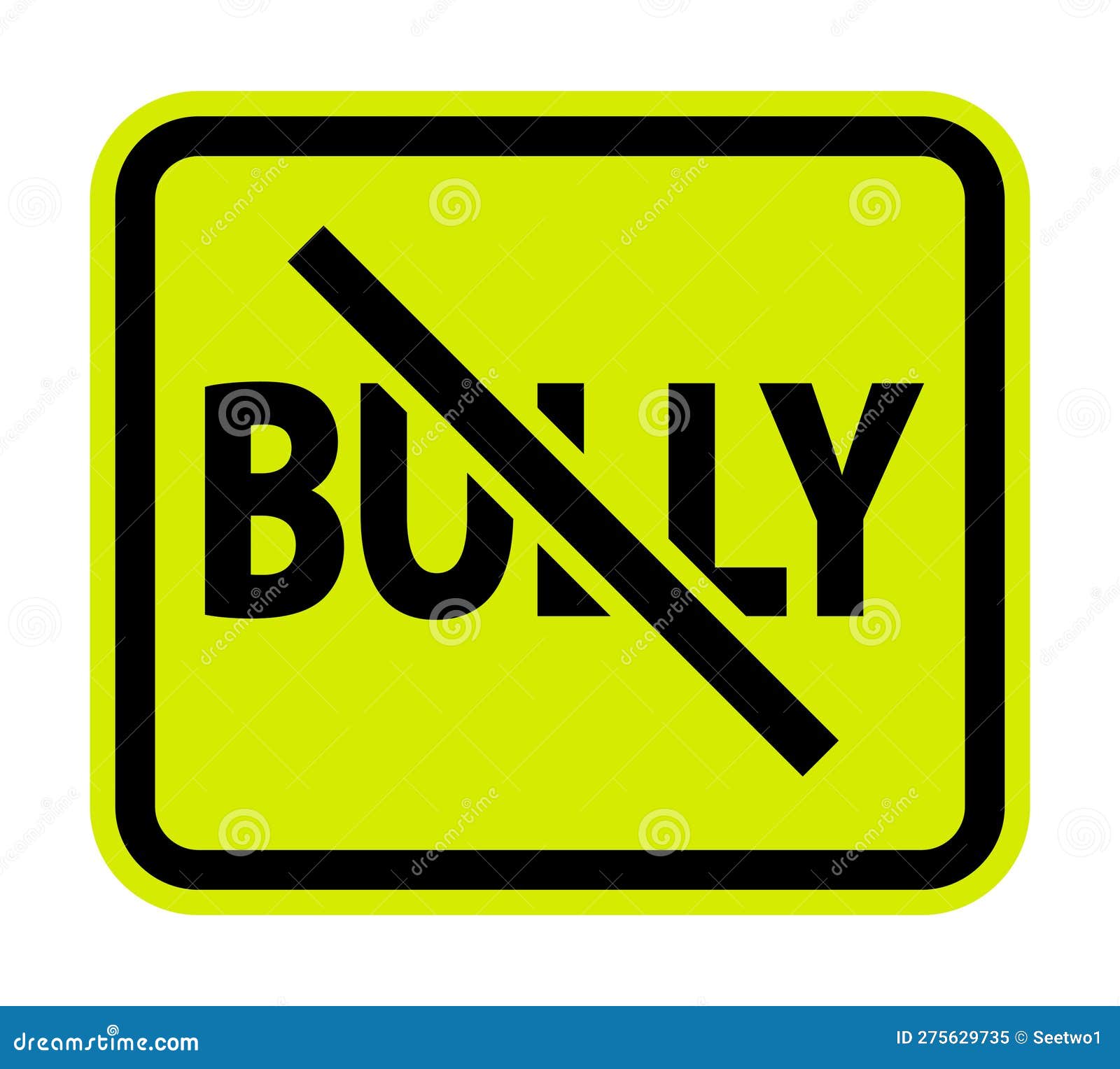 Bullying Sign, No Bully stock vector. Illustration of harassment ...