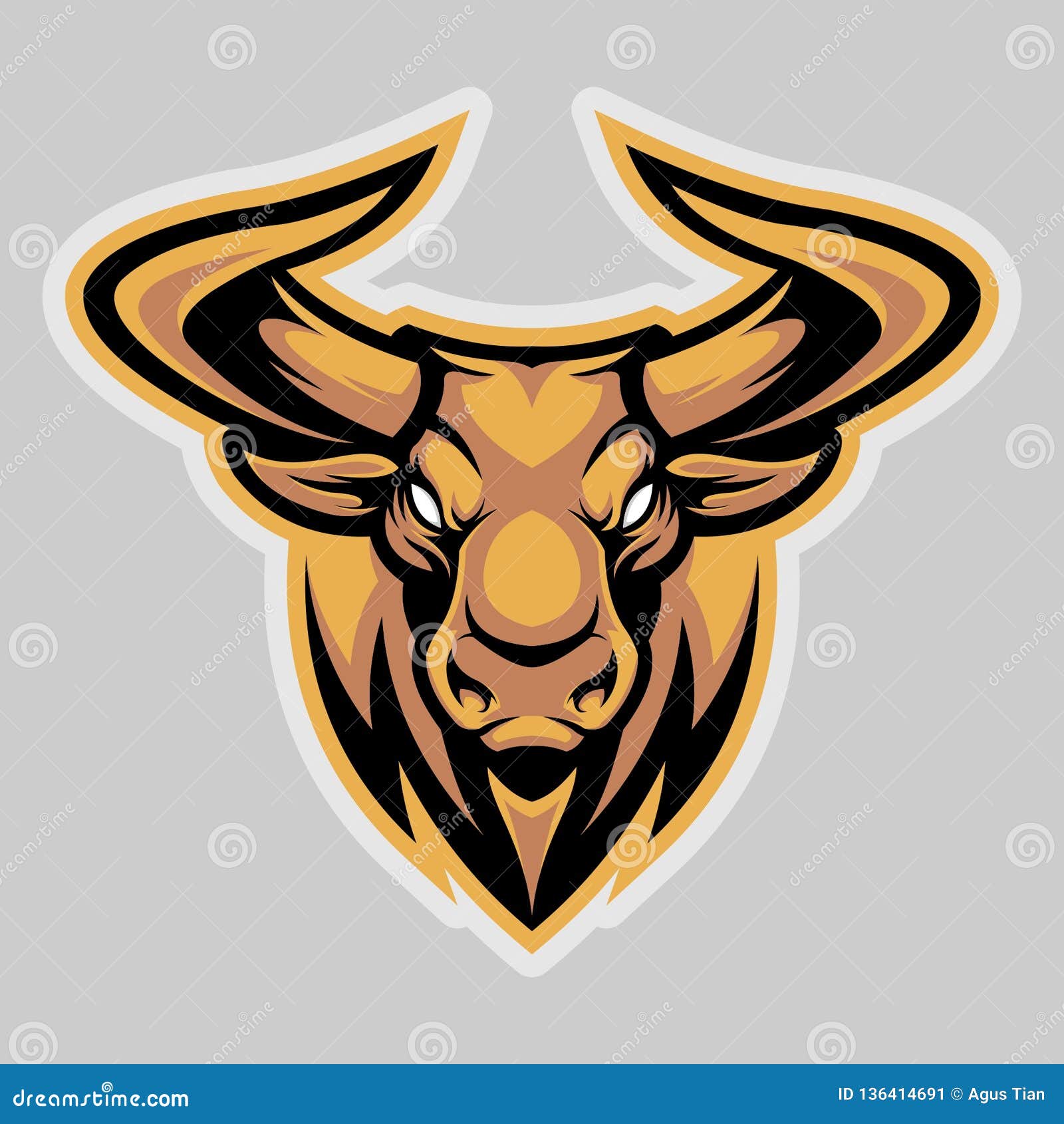 BULS HEAD VECTOR DESIGN 01 stock vector. Illustration of design - 136414691