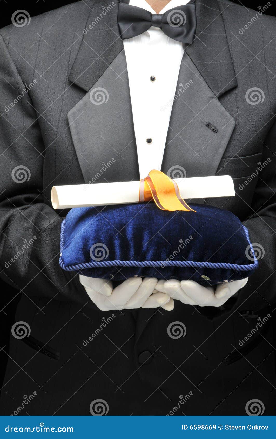Bulter with Diploma stock image. Image of scroll, attire - 6598669