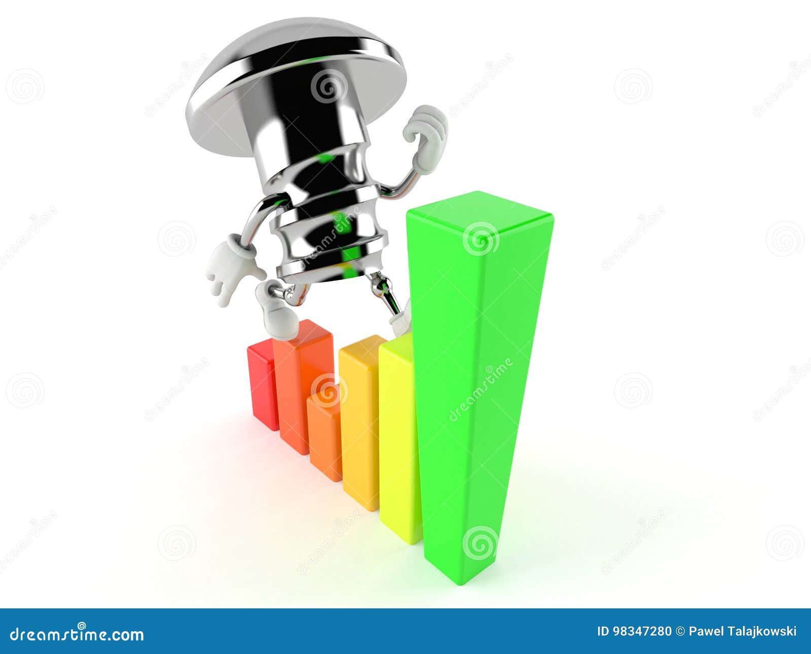 Bulttecken med diagrammet stock illustrationer. Illustration av ...