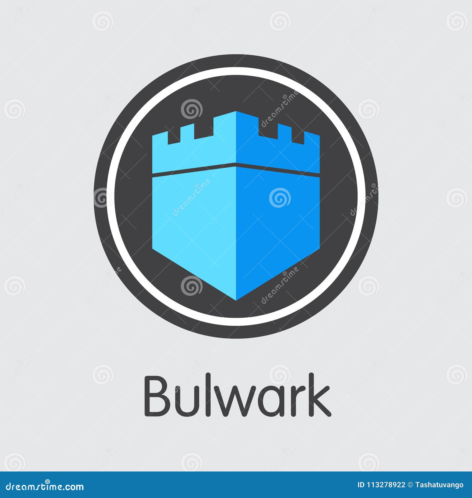 Bulwark Cryptocurrency - Vector Icon. Stock Vector - Illustration of ...