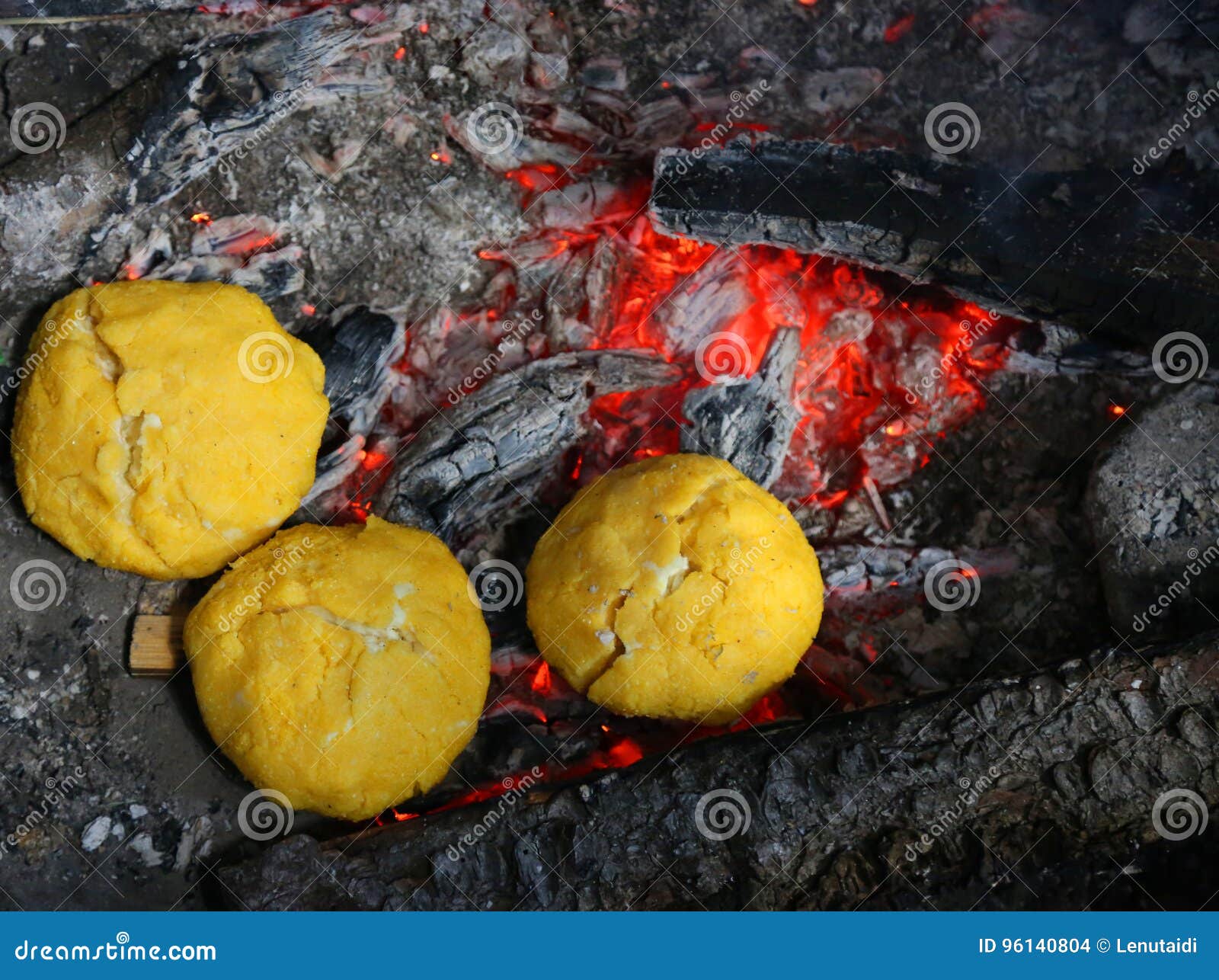 Bulz cheese on fire stock photo. Image of mamaliga, rural - 96140804