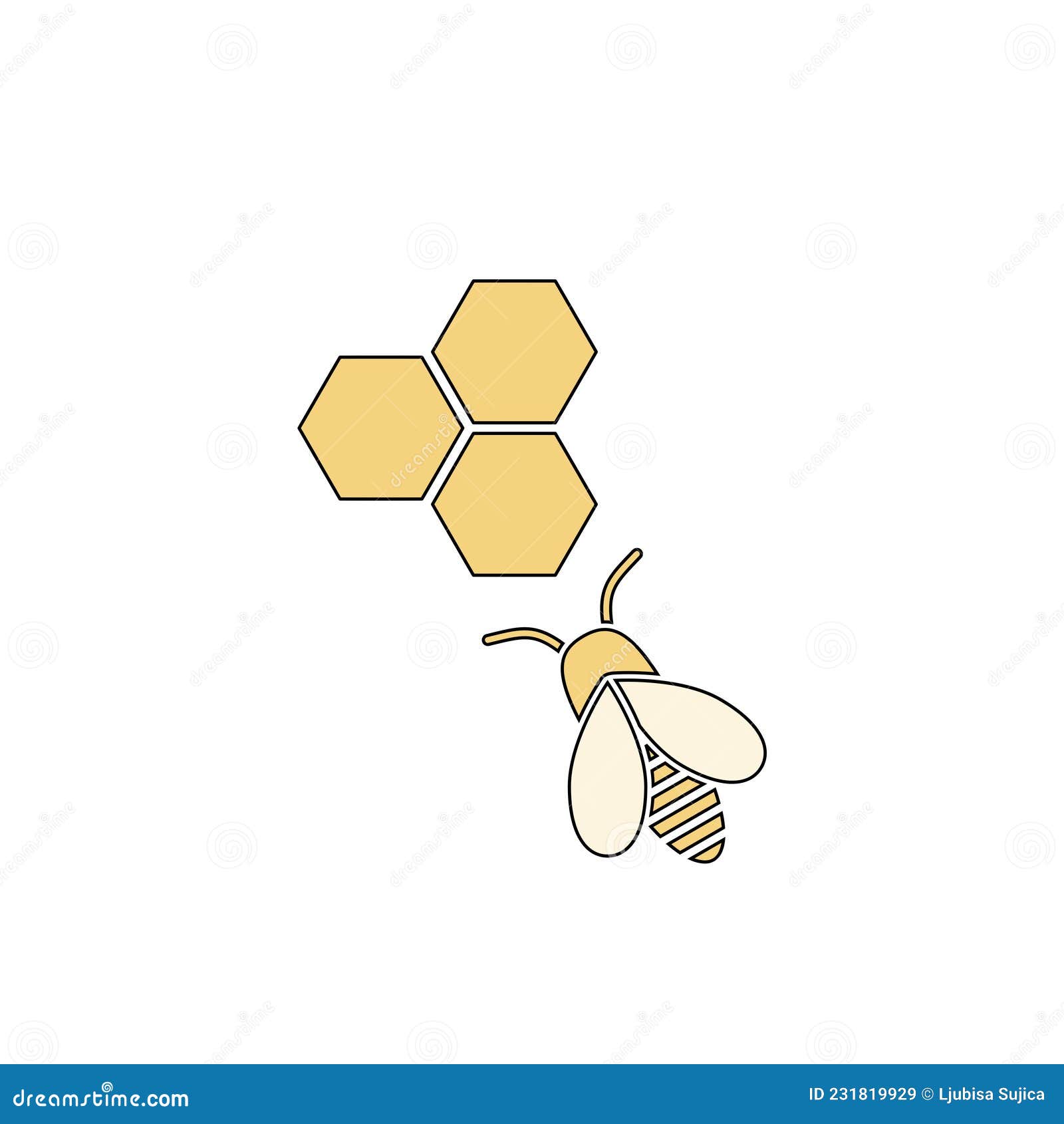 Bumble Bee Icon Logo Isolated on White Background Stock Vector ...