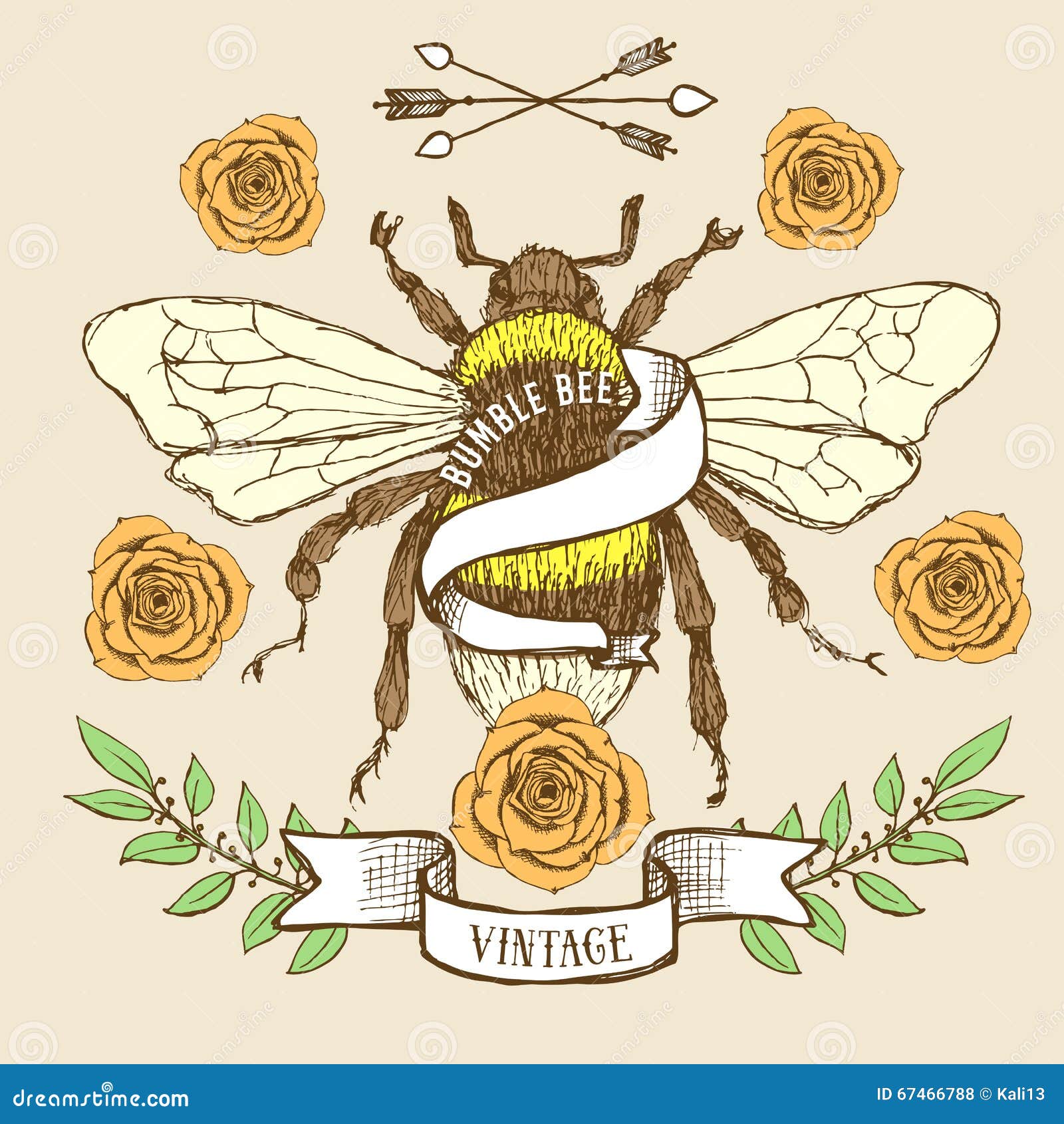 Bumble bee poster template stock vector. Illustration of template ...