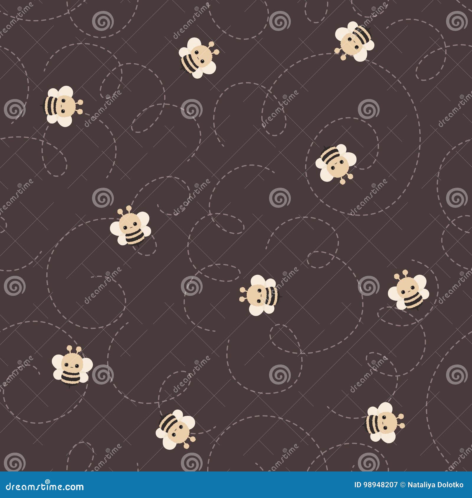 Bumble Bee Vector Seamless Pattern Stock Vector - Illustration of ...