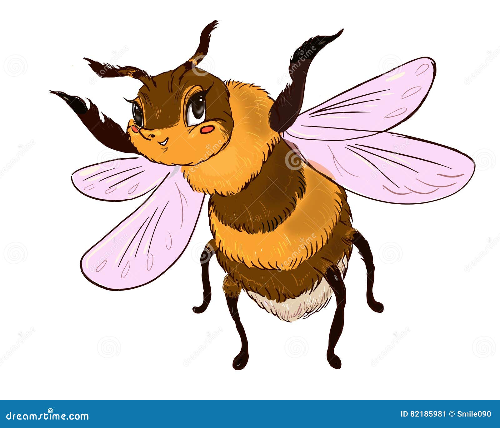 Bumblebee Character Funny Flying Insect Stock Illustration ...