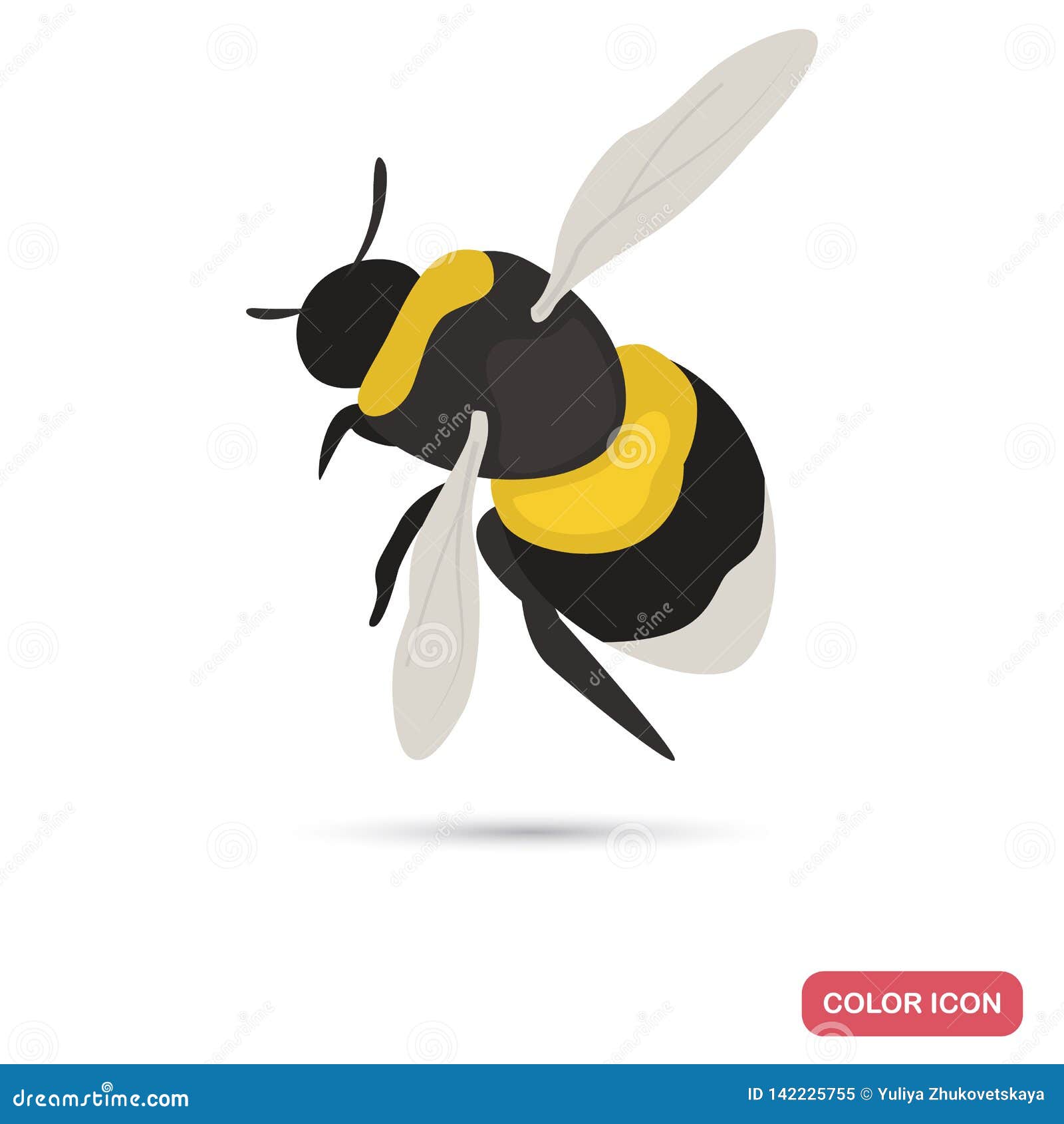 Bumblebee Color Flat Icon for Web and Mobile Design Stock Vector ...
