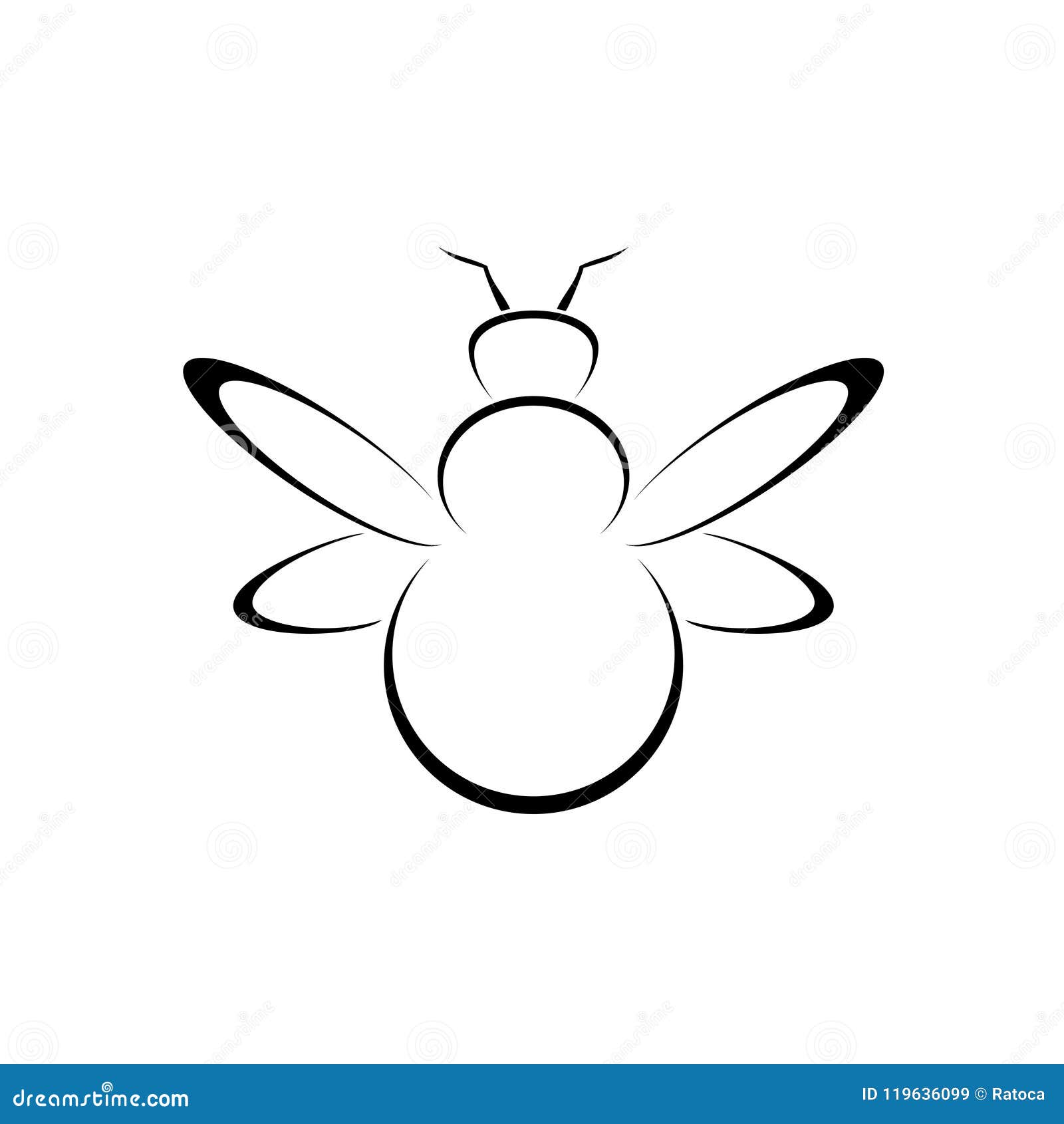 Bumblebee insect icon stock vector. Illustration of black - 119636099