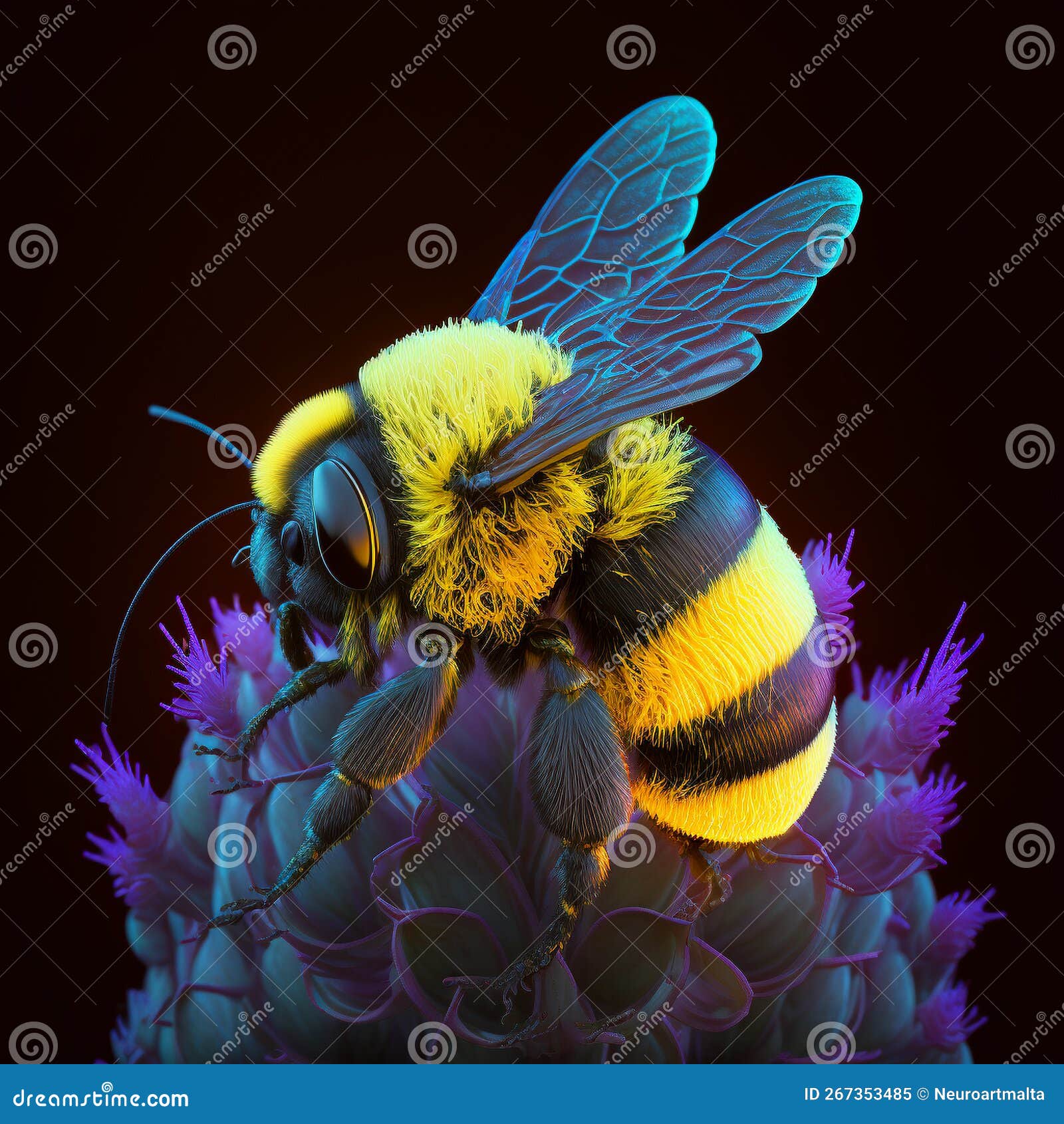 Bumblebee Pop Art Deco Render Style Stock Illustration - Illustration ...