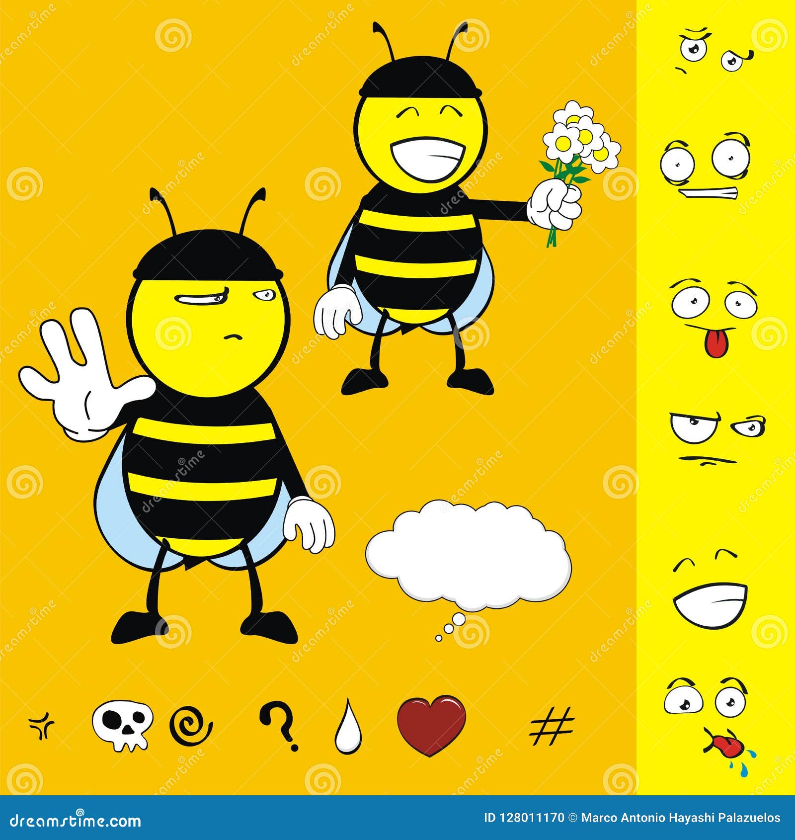 Bumblelee Cartoon Expressions Collection 2 Stock Vector - Illustration ...