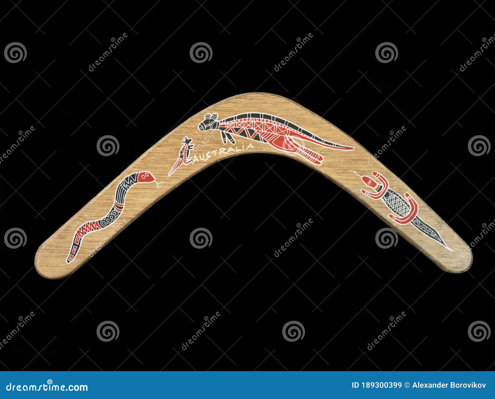 Bumerang Australiano Sobre Negro Imagen de archivo - Imagen de estilo ...
