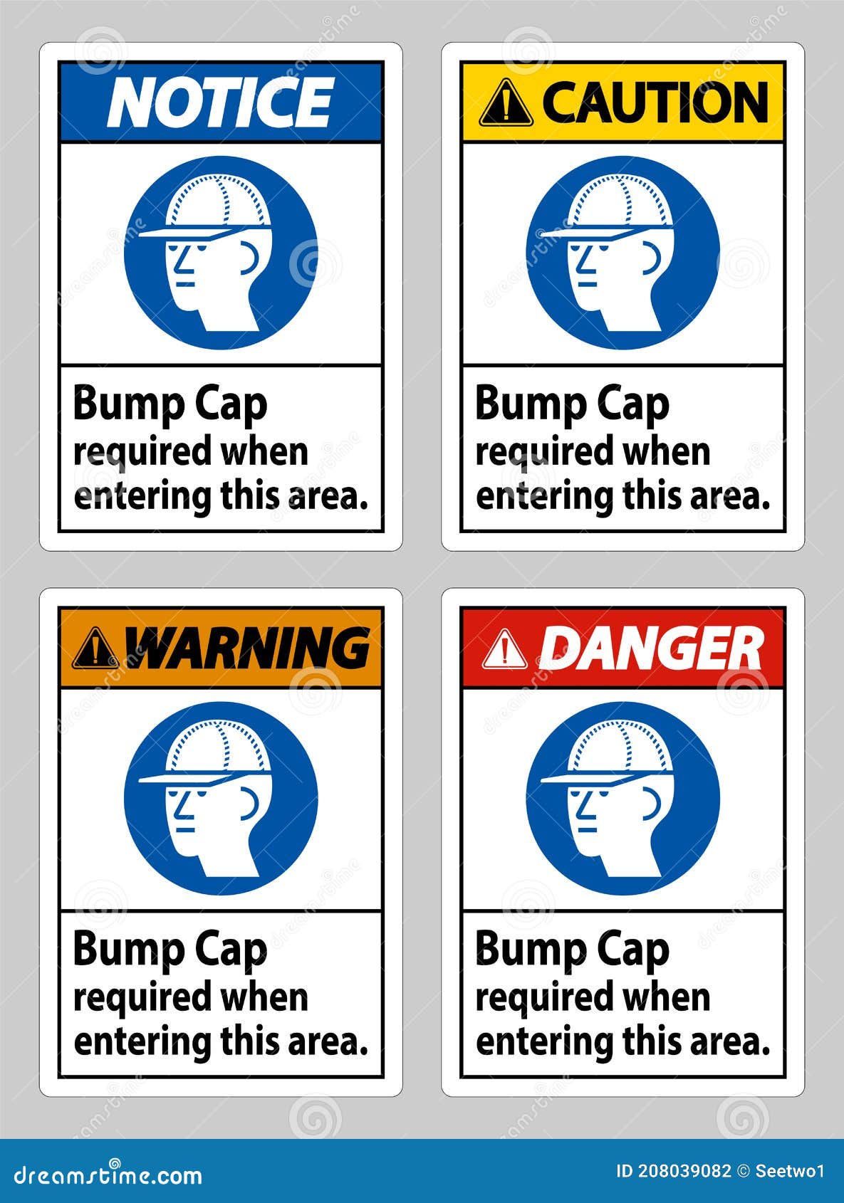 Bump Cap Required when Entering this Area Stock Vector - Illustration ...
