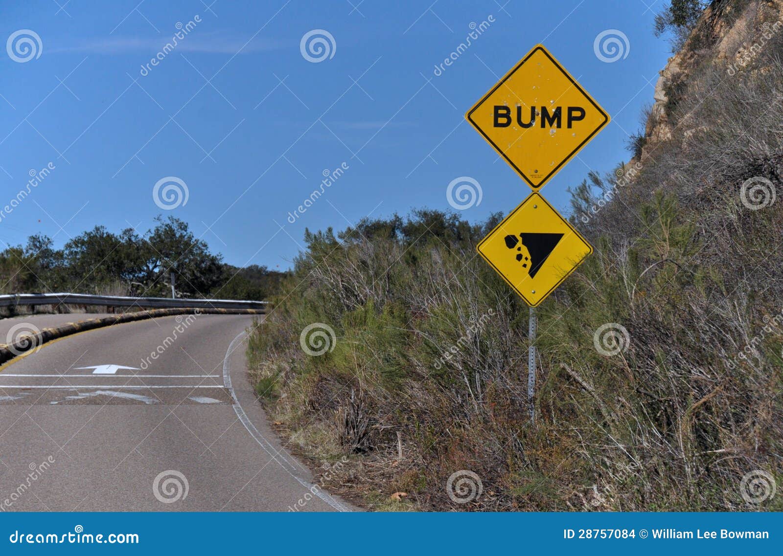 Bump in the Road stock photo. Image of alert, rock, bend - 28757084