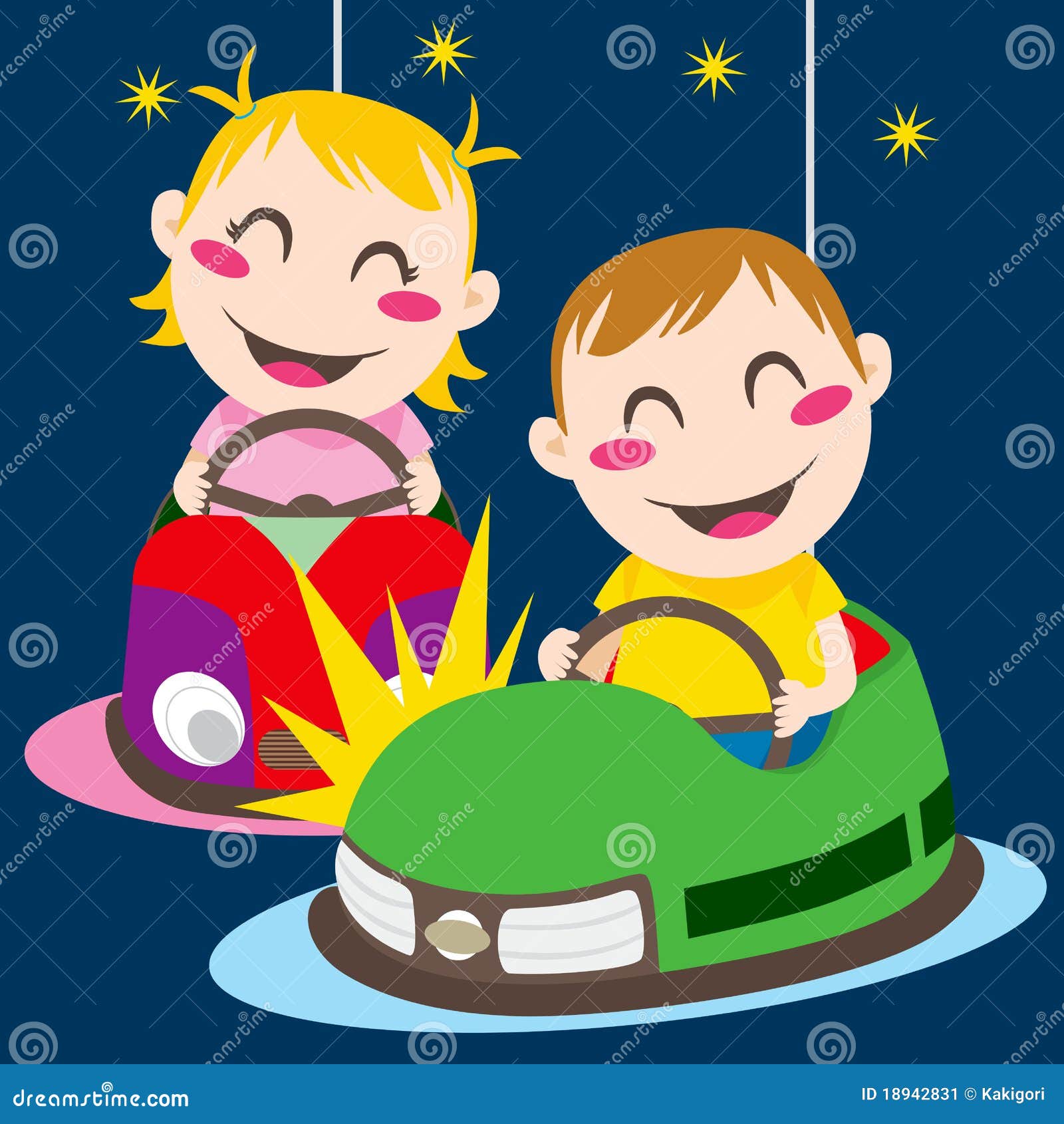 Bumper Cars stock vector. Illustration of bump, fairground - 18942831