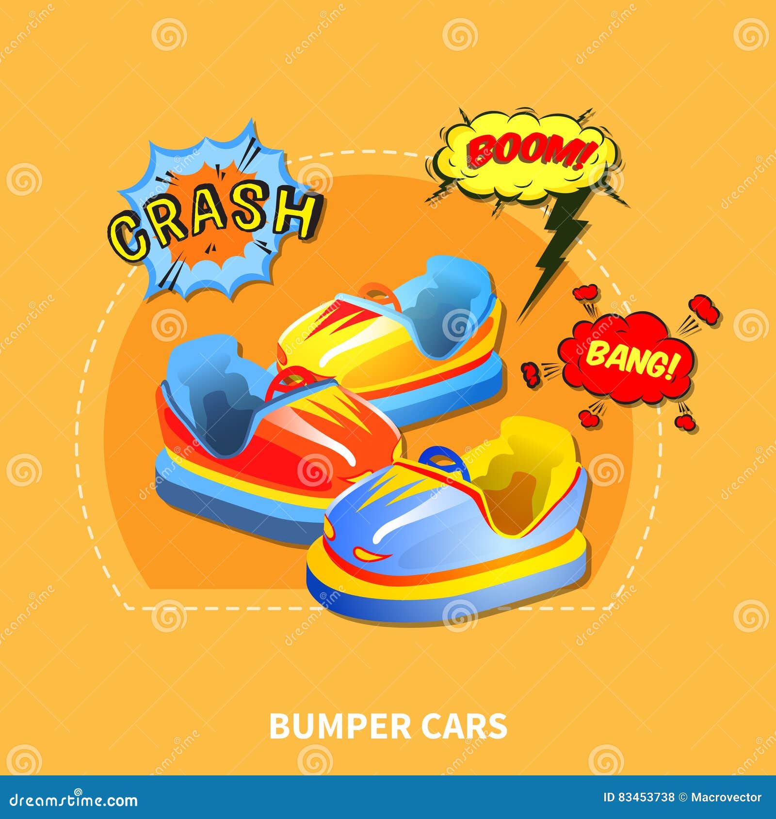 Bumper Cars Concept Vector Illustration Stock Vector - Illustration of ...