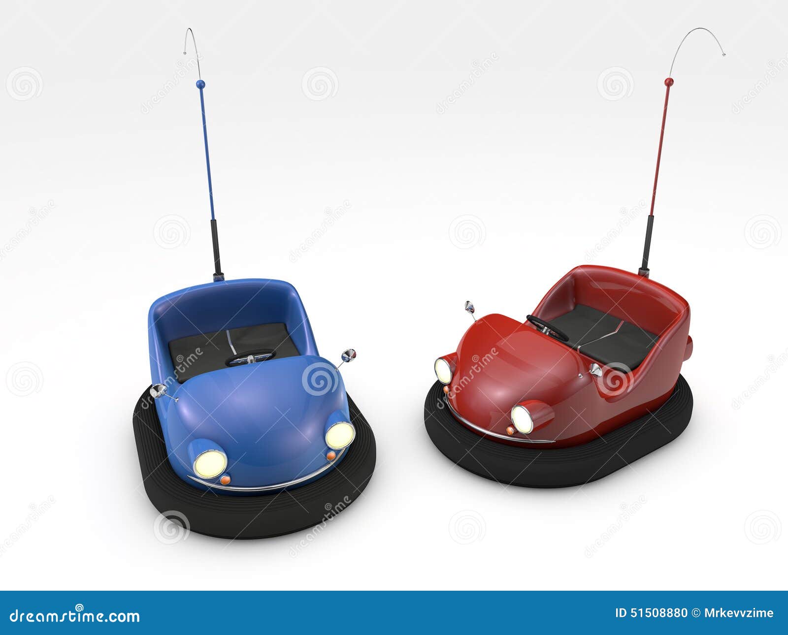 Bumper Cars Attraction Icons Set. Bumper Cars Set Showing Amusement ...