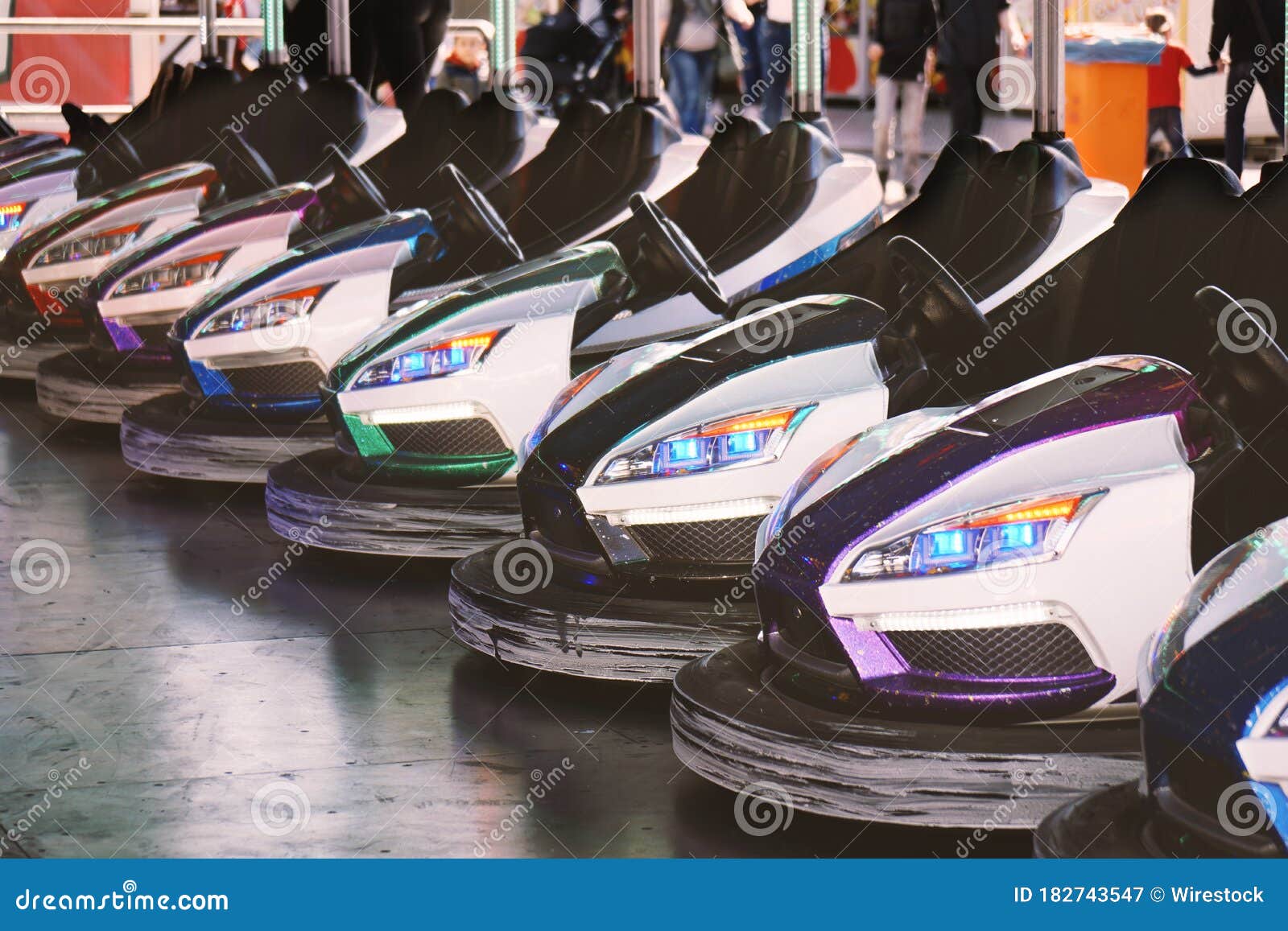 Bumper Cars Parked in the Amusement Park Stock Image - Image of design ...