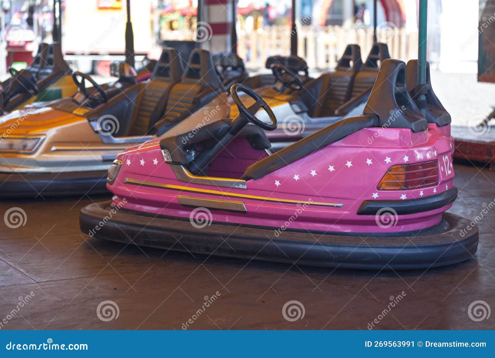 Cars On An Old Carnival Ride Using Centrifugal Force For Thrills ...
