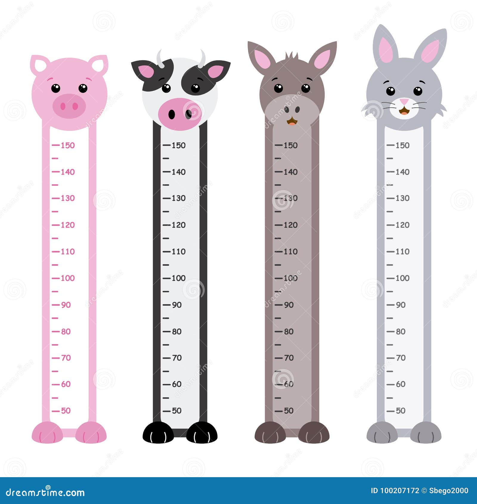 Bumper children meter wall stock vector. Illustration of animals ...