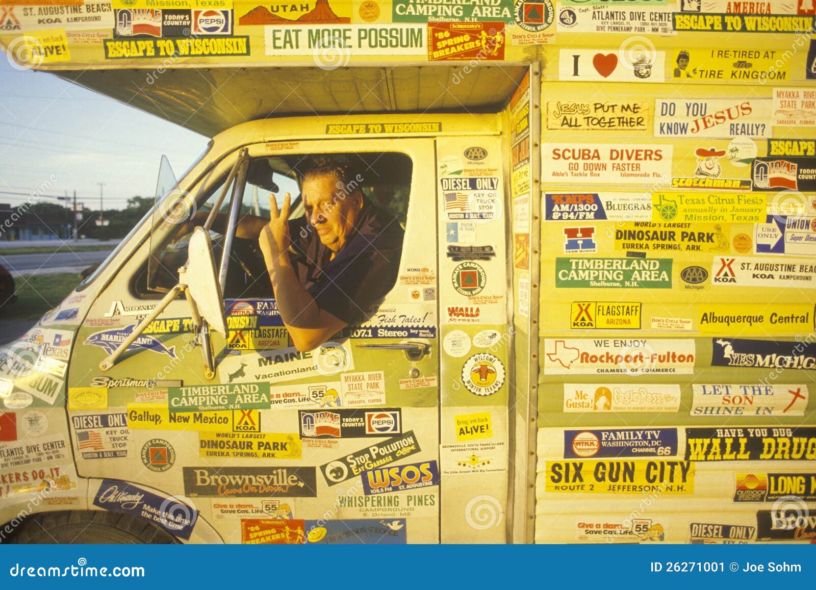 Bumper sticker covered editorial photo. Image of motor - 26271001