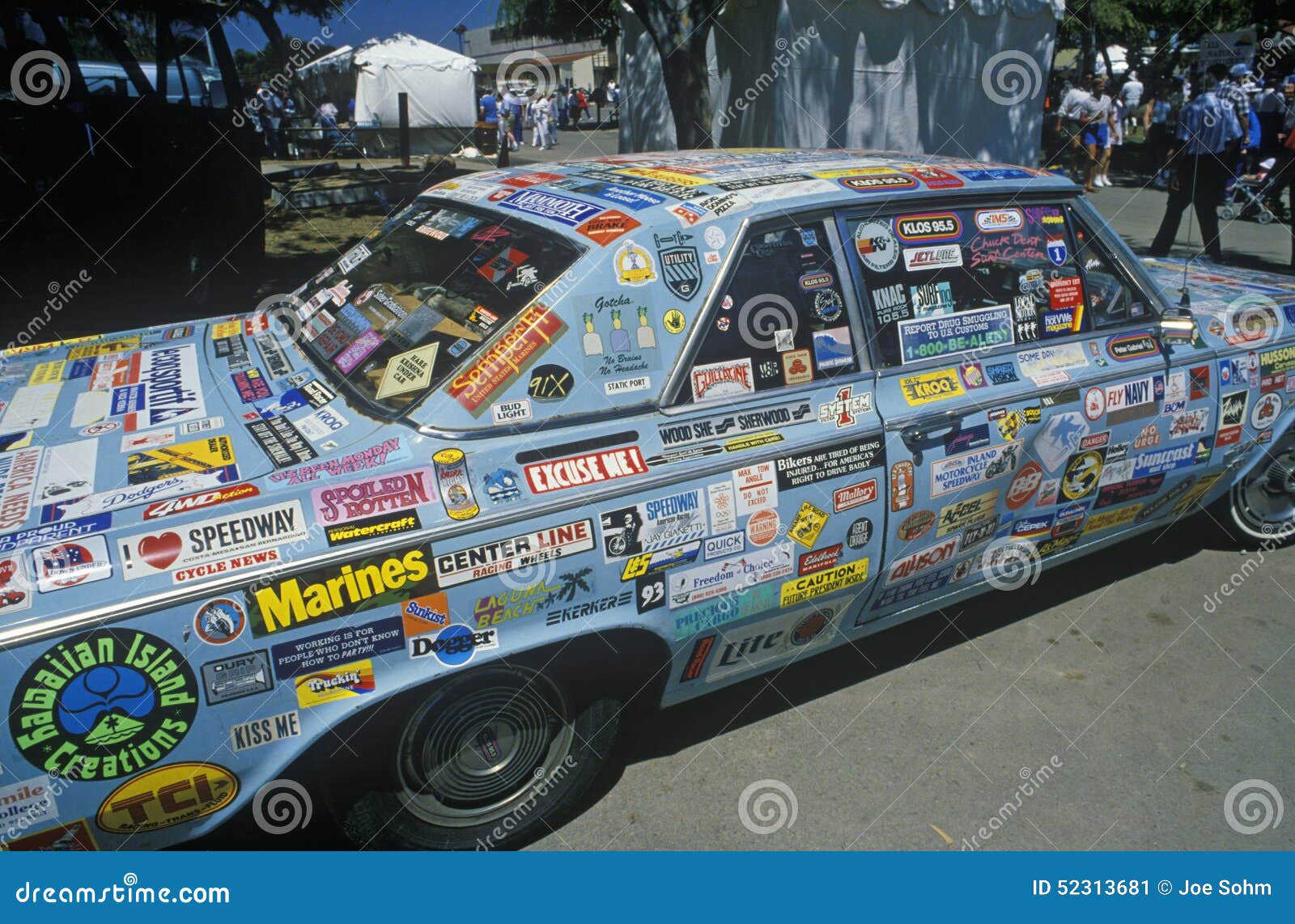 A Bumper Sticker Encrusted Car At The Orange County Fair Grounds ...