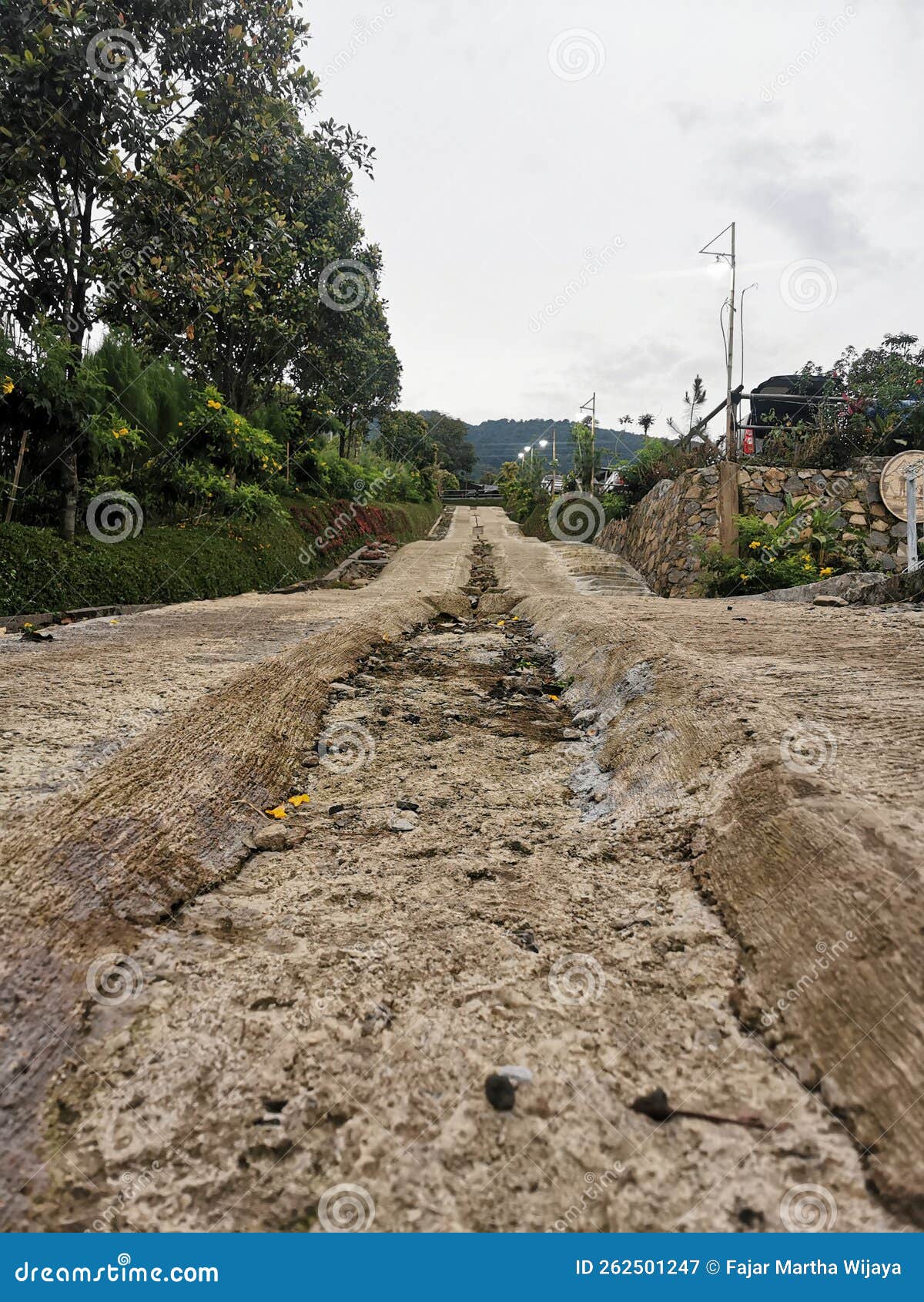 The Road is Bumpy and Broken Stock Image - Image of soil, waterway ...