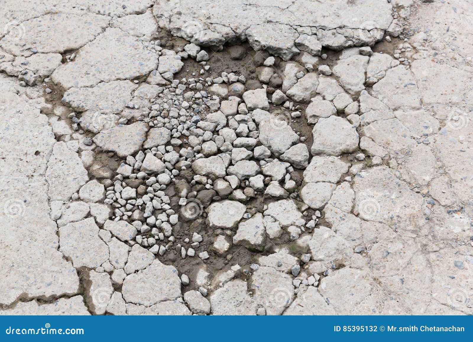 Bumpy concrete road stock photo. Image of gravel, pattern - 85395132