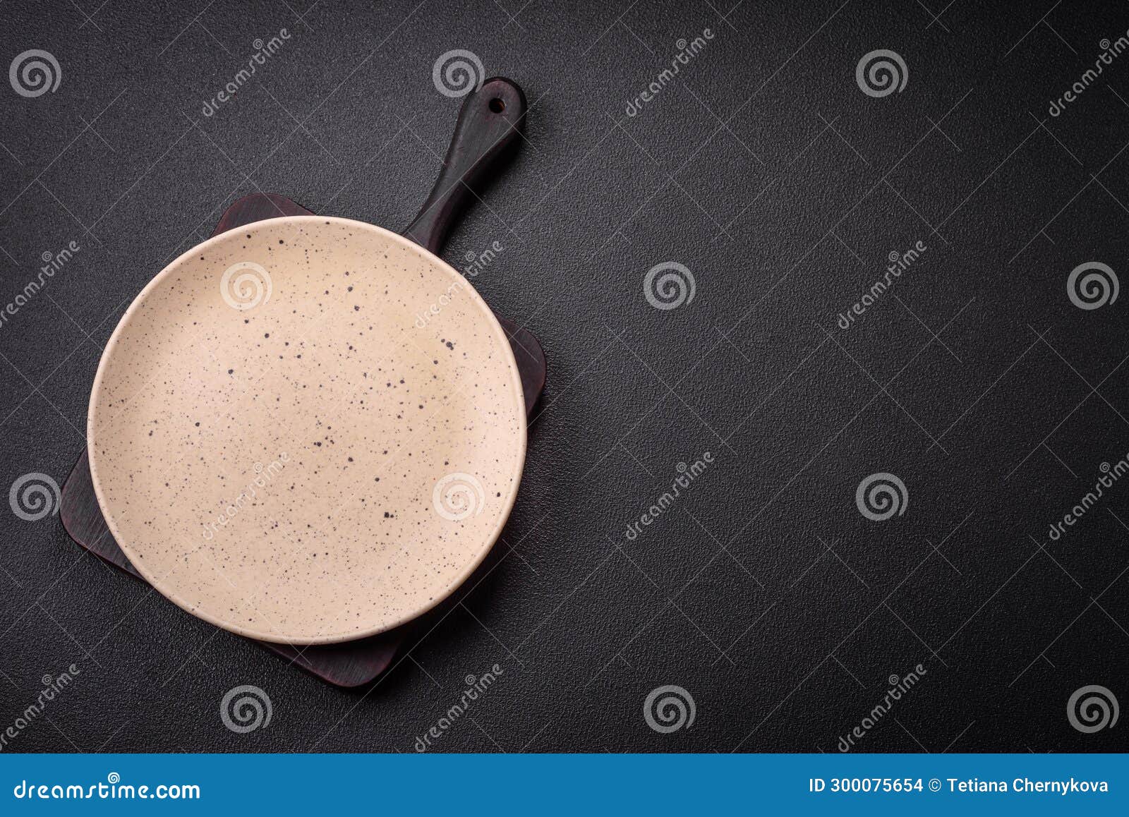 Bumpy Empty Ceramic Plate on a Textured Concrete Background Stock Photo ...