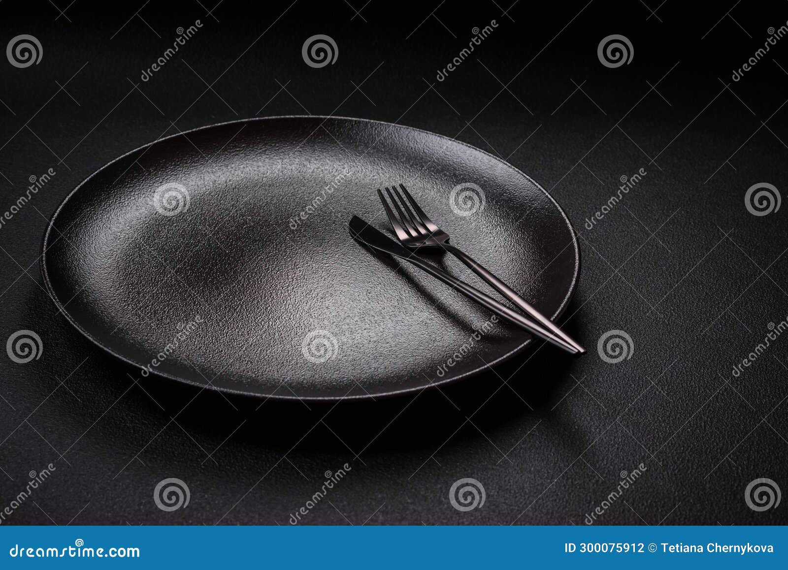 Bumpy Empty Ceramic Plate on a Textured Concrete Background Stock Photo ...