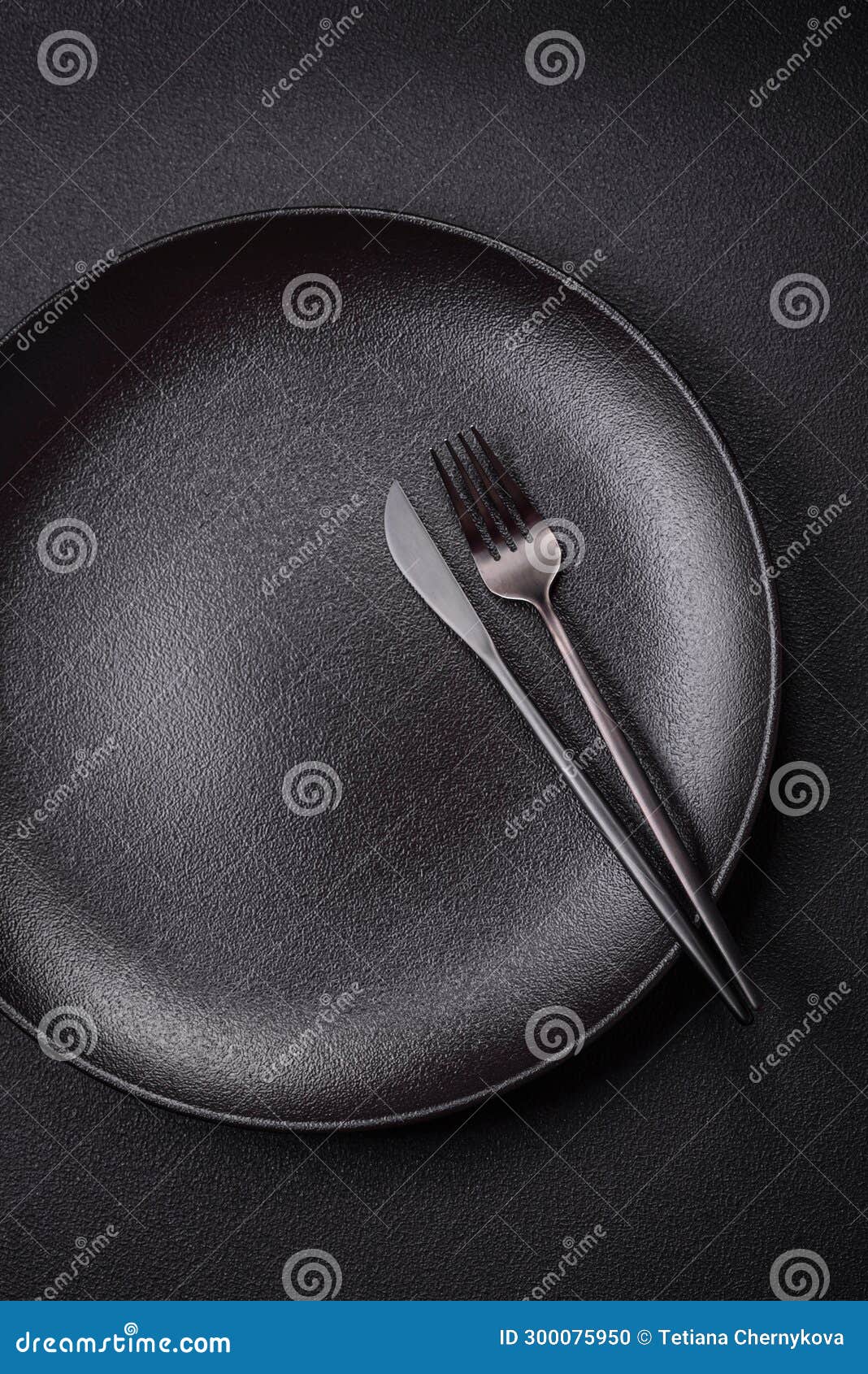 Bumpy Empty Ceramic Plate on a Textured Concrete Background Stock Photo ...