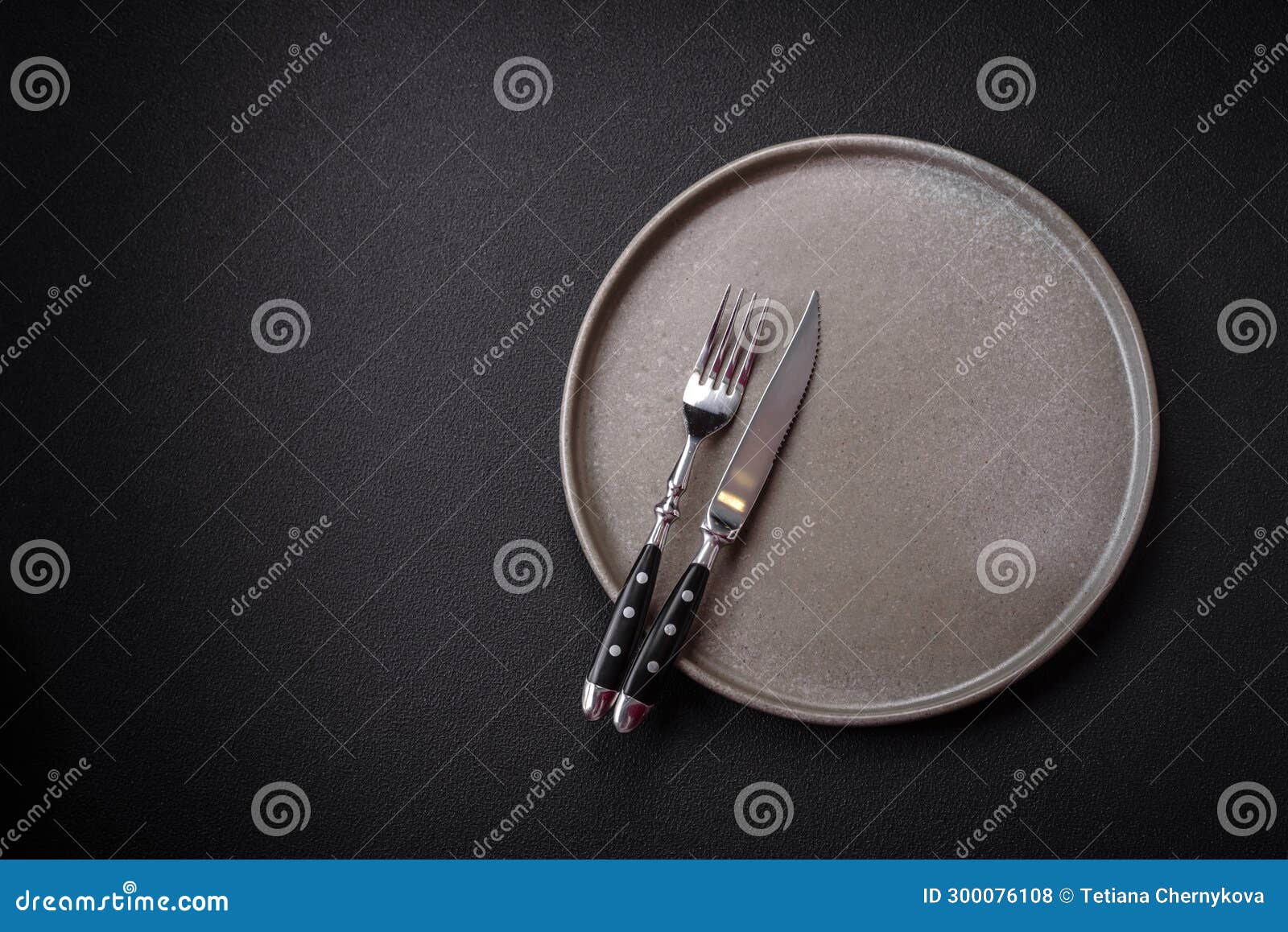Bumpy Empty Ceramic Plate on a Textured Concrete Background Stock Photo ...