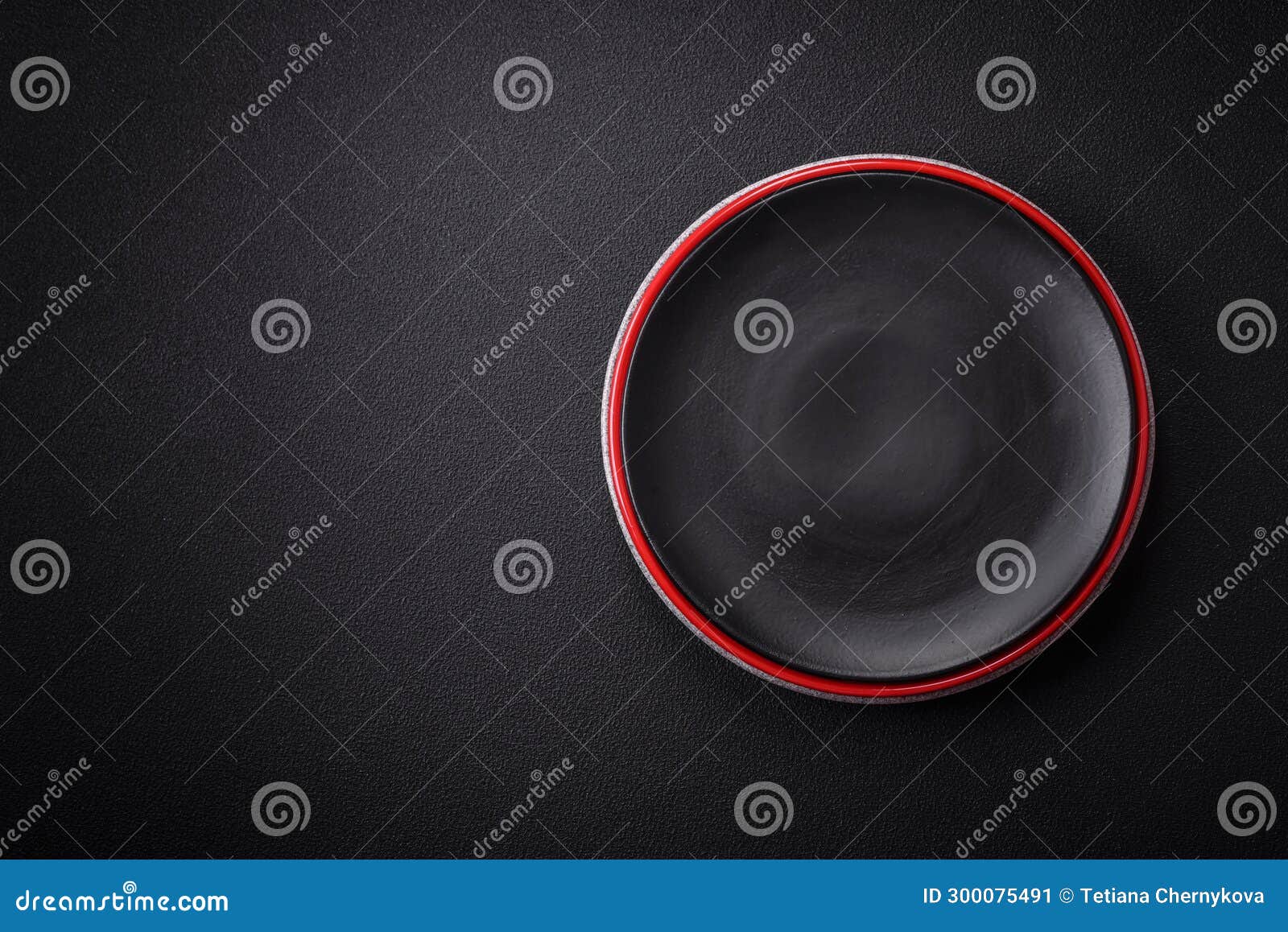 Bumpy Empty Ceramic Plate on a Textured Concrete Background Stock Image ...