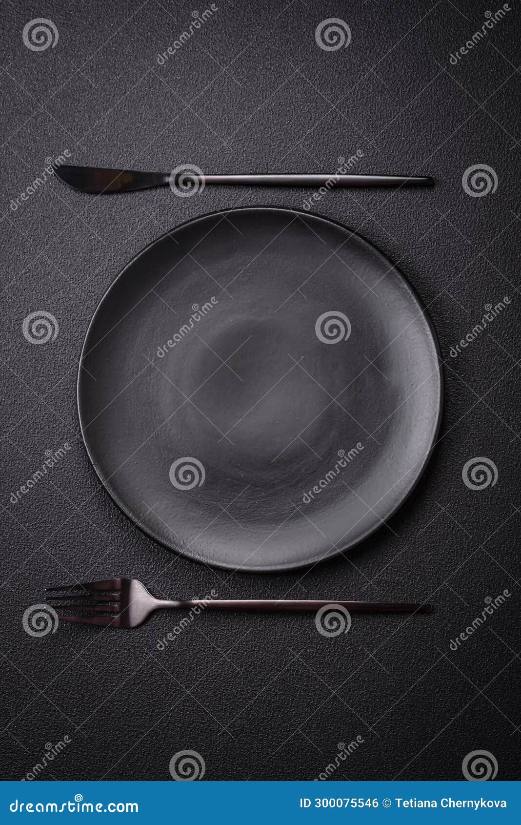 Bumpy Empty Ceramic Plate on a Textured Concrete Background Stock Photo ...