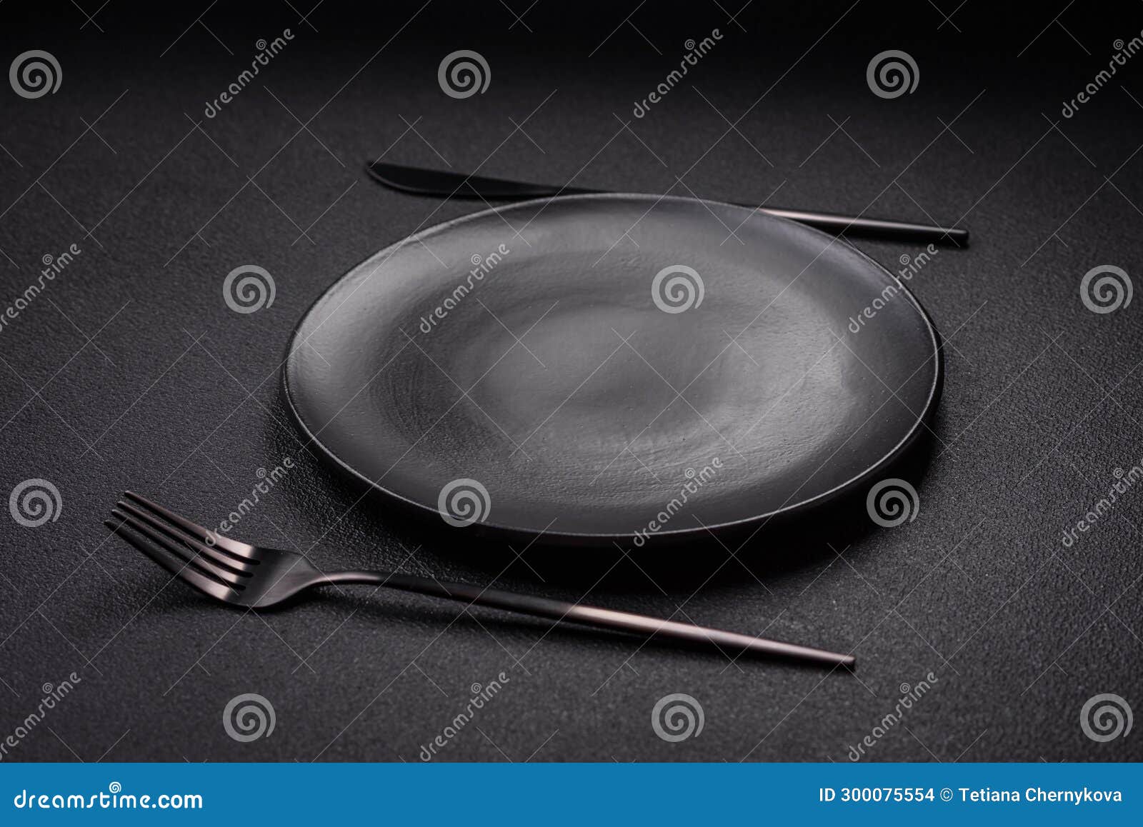 Bumpy Empty Ceramic Plate on a Textured Concrete Background Stock Photo ...